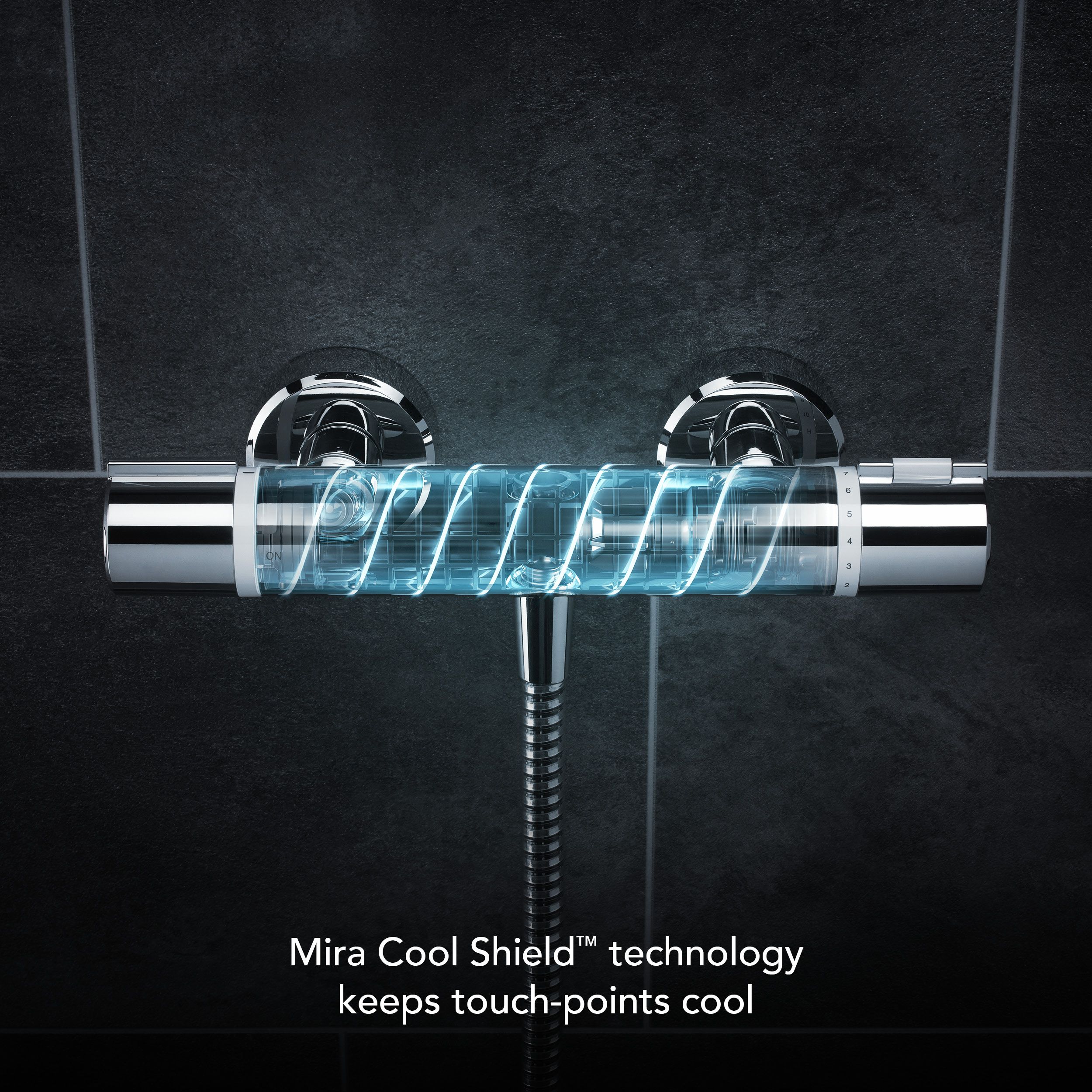 Mira Atom EV Chrome effect Wall-mounted Mixer Shower & 1.25m hose length