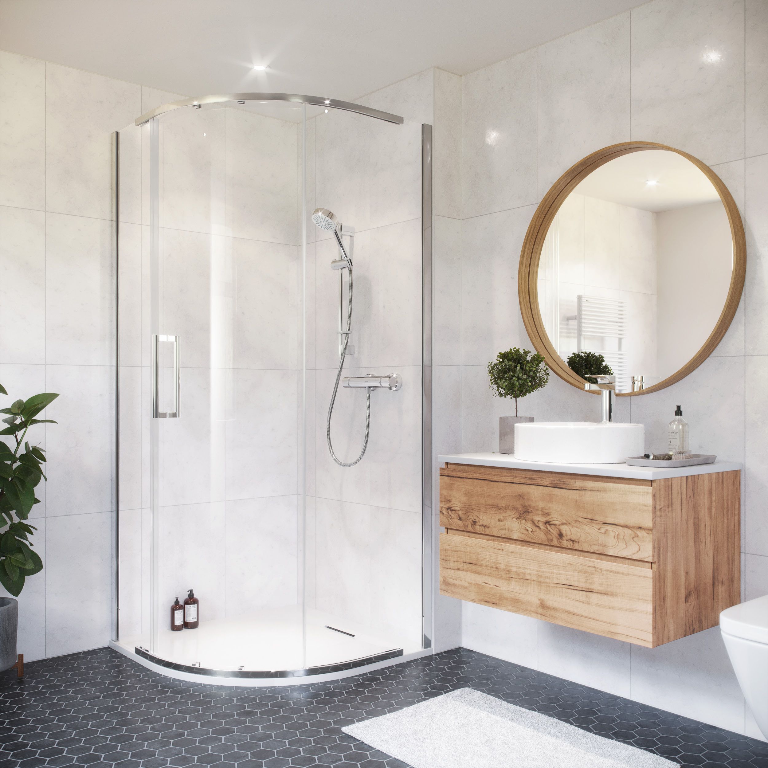 Mira Atom EV Chrome effect Wall-mounted Thermostat temperature control ...