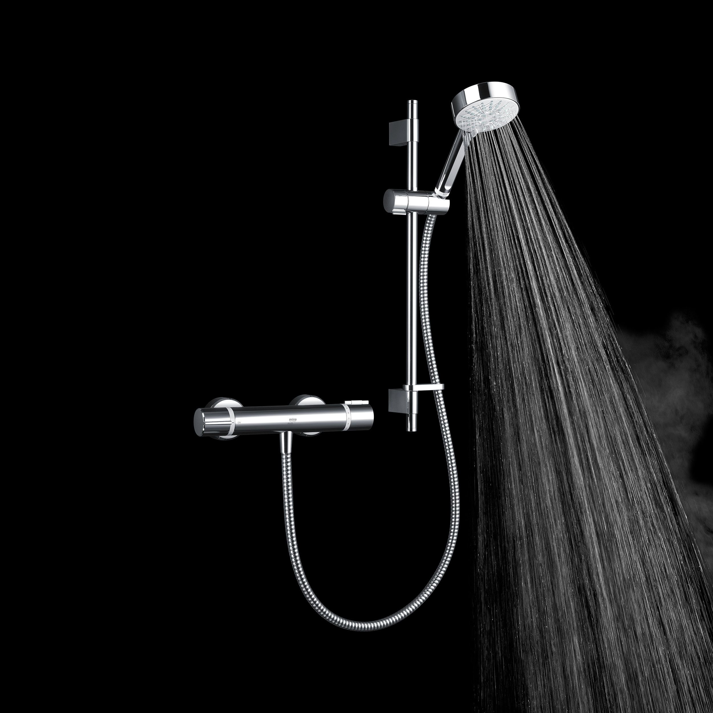 Mira Atom EV Chrome effect Wall-mounted Thermostat temperature control ...