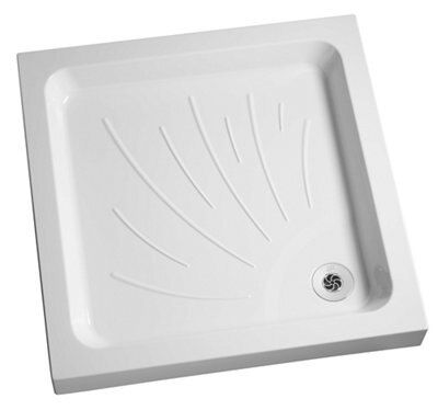 Mira Flight White Square Shower tray & riser kit (W)900mm