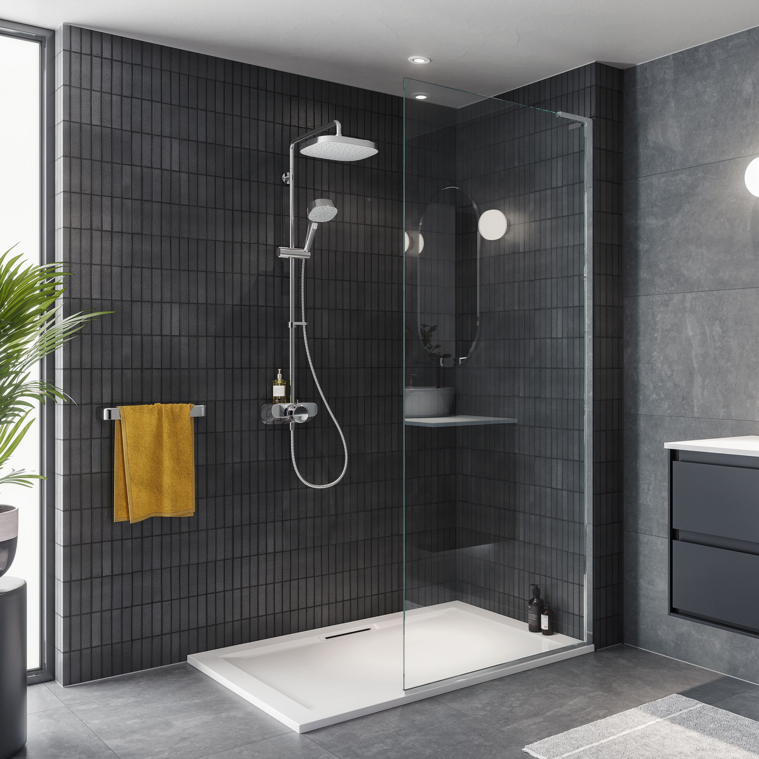 Mira Form dual outlet Chrome effect Rear fed Thermostatic Mixer Shower