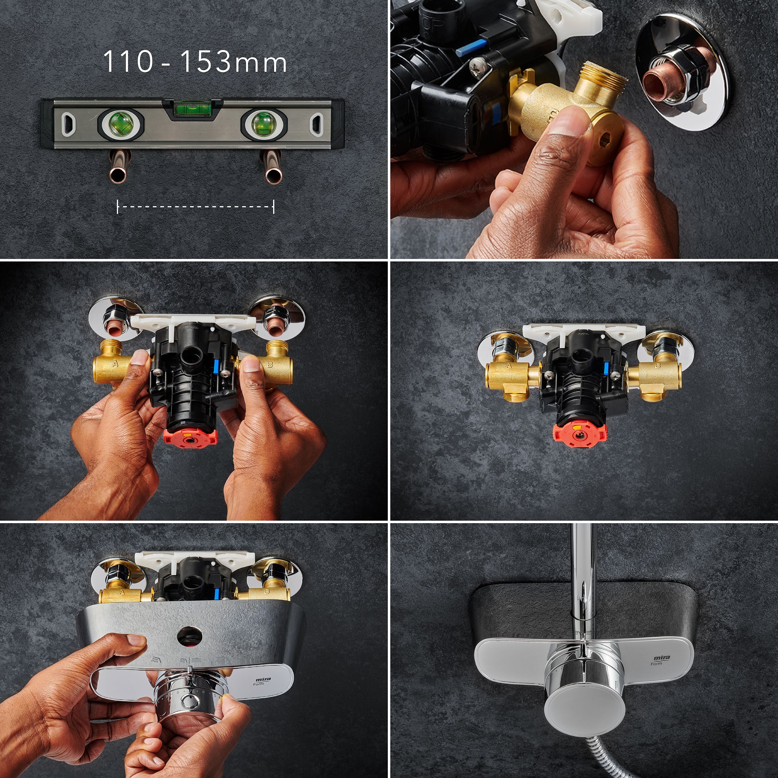 Mira Form dual outlet Gloss Chrome effect Rear fed Thermostatic Mixer ...