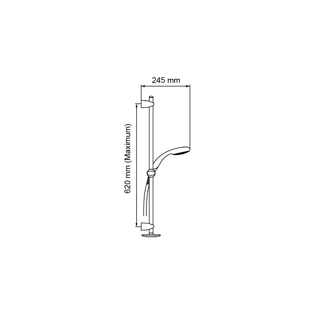 Mira Nectar White Chrome effect 4-spray pattern Shower riser rail kit ...