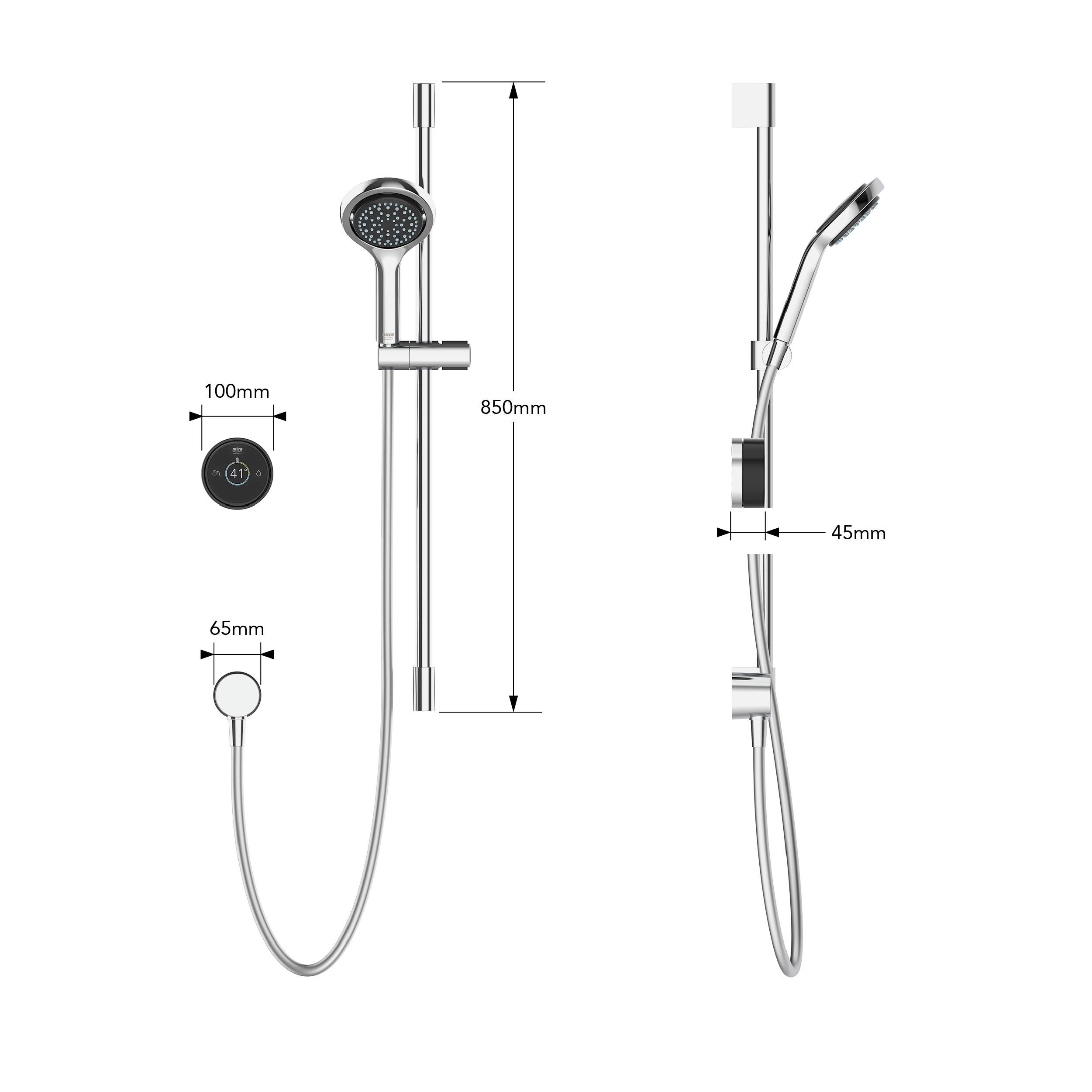 Mira Platinum Concealed valve HP/Combi Wall fed Smart Digital mixer 4 ...