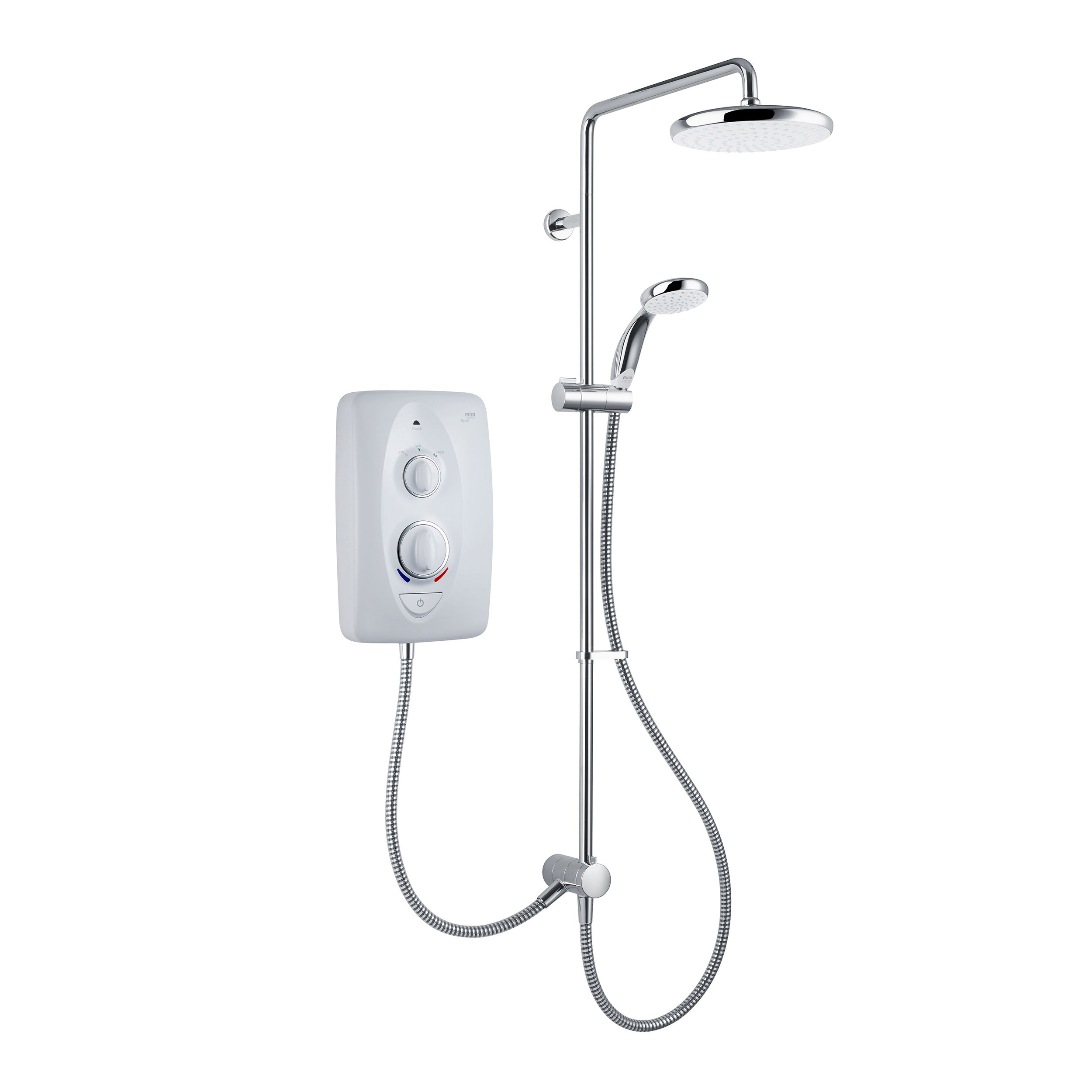 Mira Sprint dual Matt White Chrome effect Electric Shower, 10.8kW