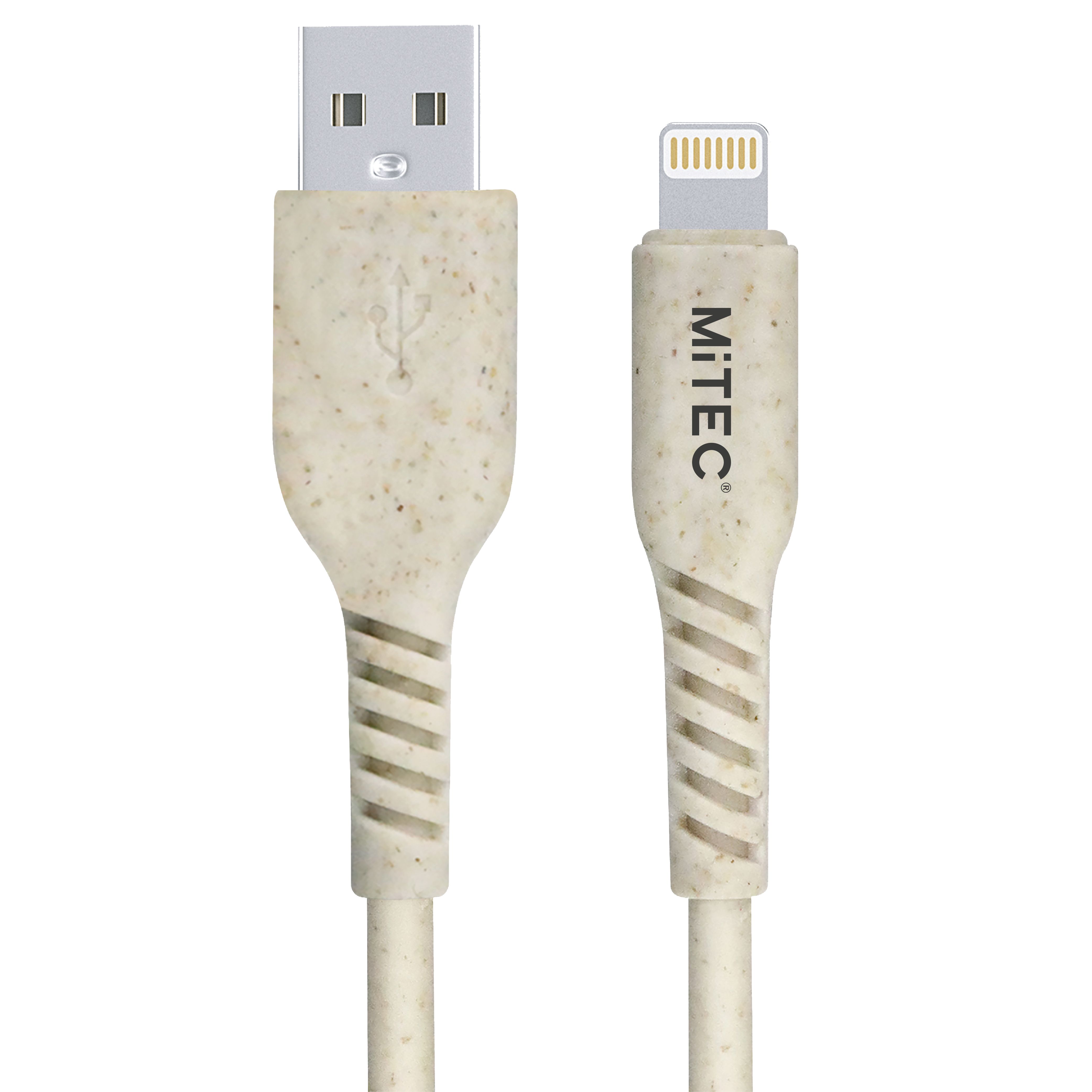 MiTEC Lightning - USB A Biodegradable Charging cable, 2m, Beige | DIY ...