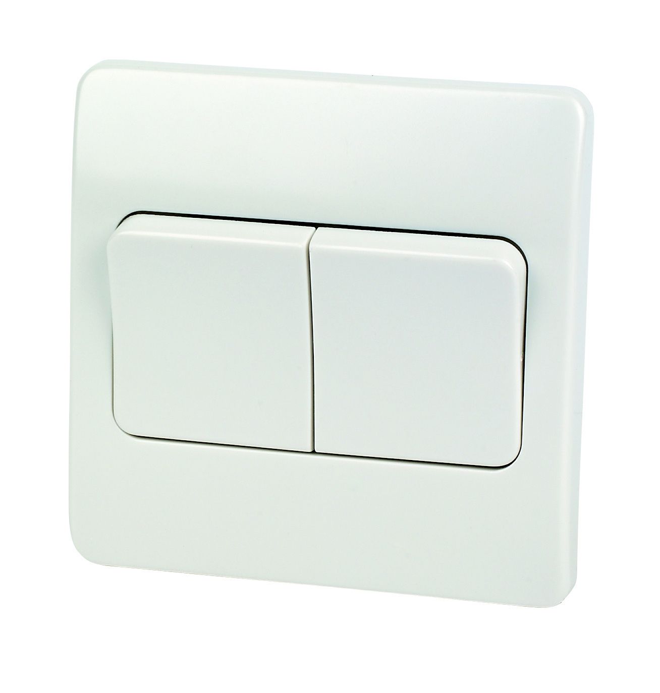MK 10A 2 way White Double Switch | DIY at B&Q