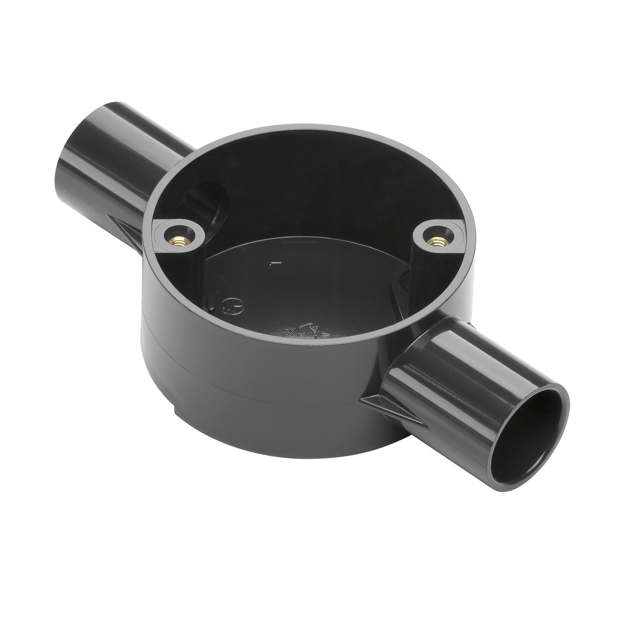 MK 2 Way Black Through box (Dia)25mm | DIY at B&Q