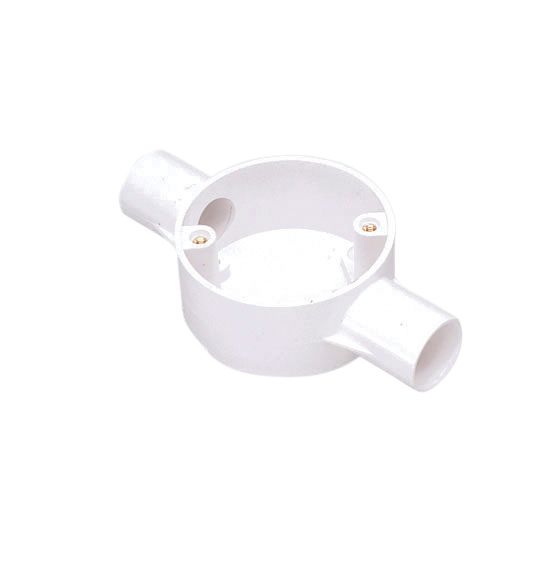 MK 2 Way White Through box (Dia)25mm | DIY at B&Q