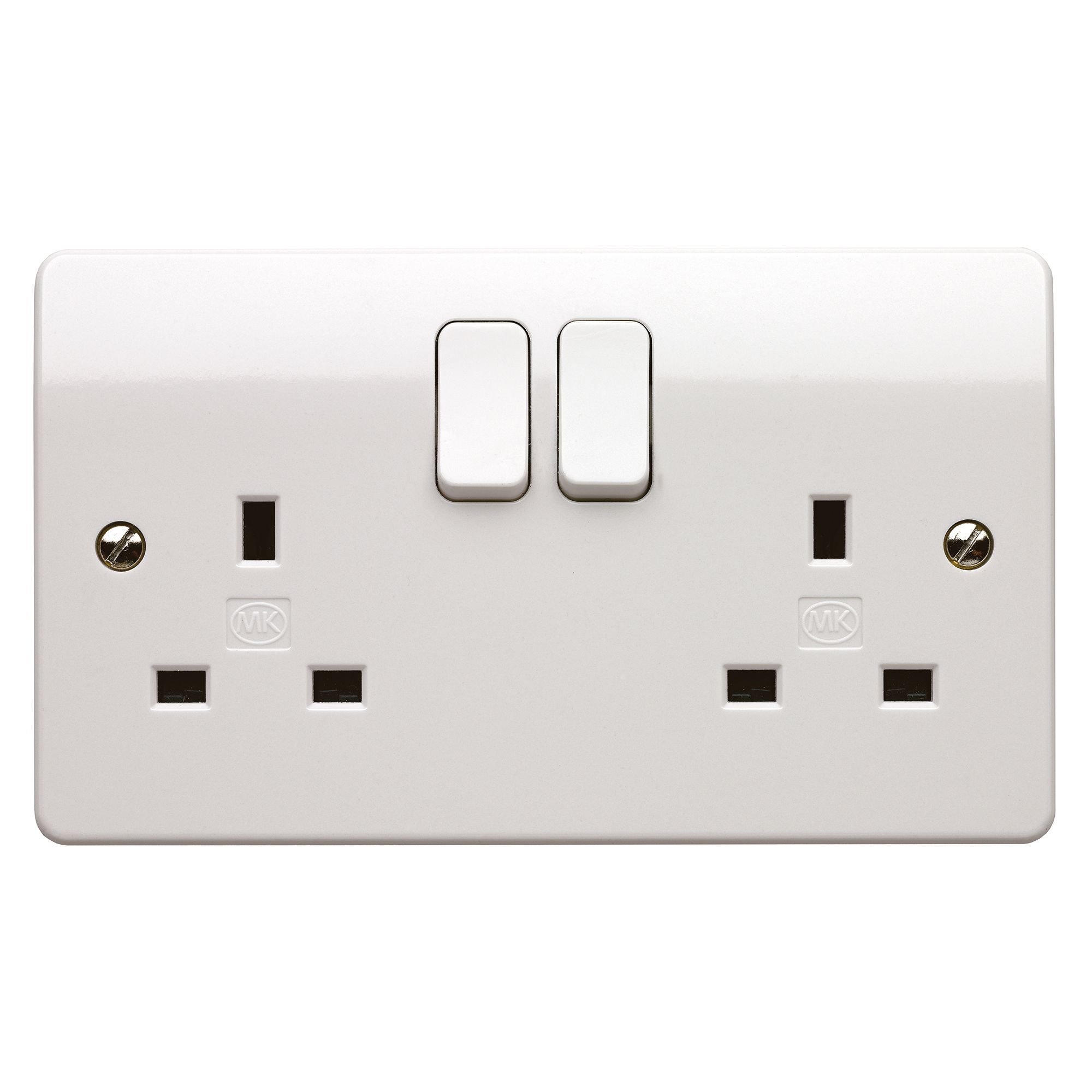 Buy MK Double 13A 240V Gloss White Inboard Socket with 2 poles | DIY at B&Q