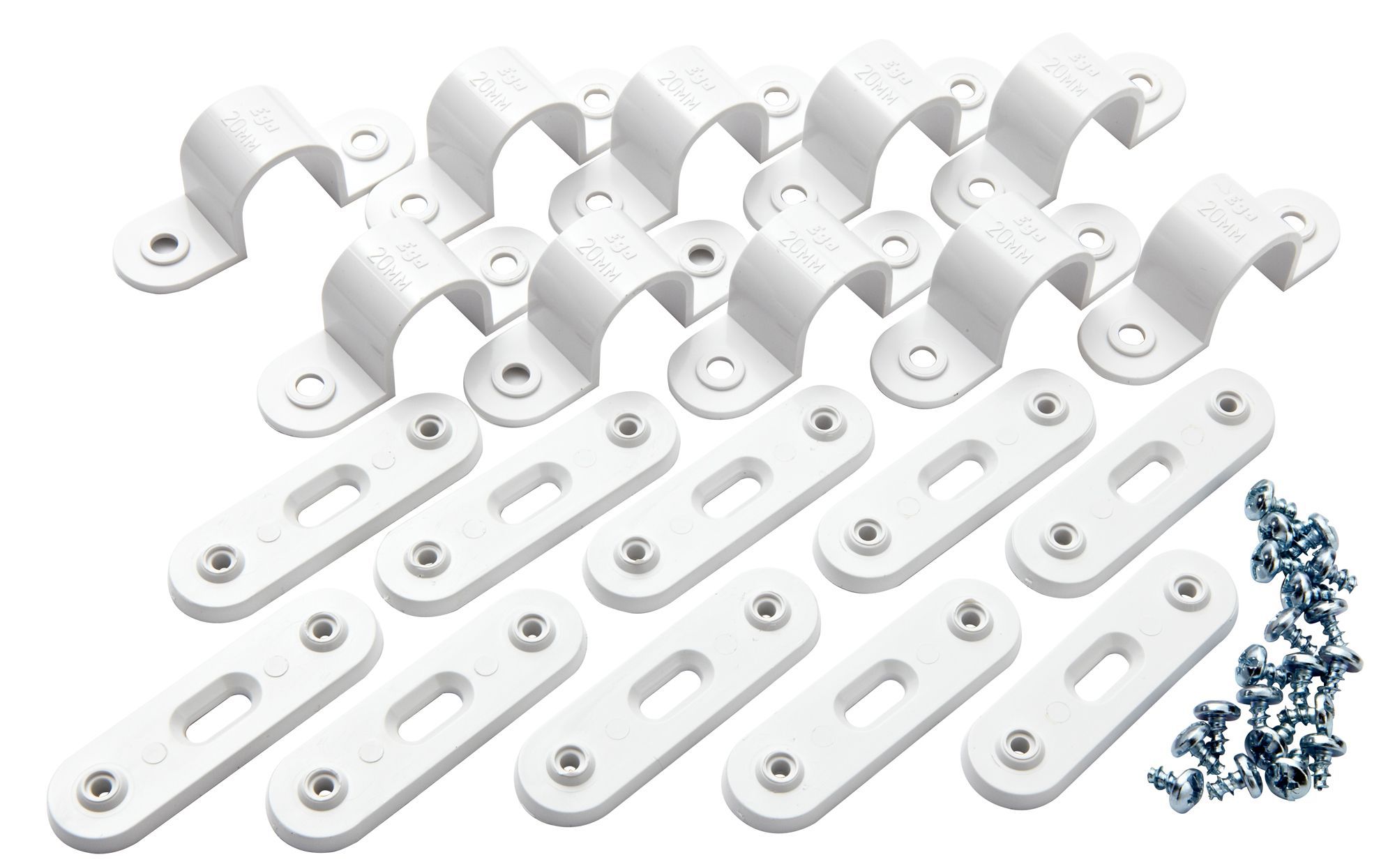 MK Polyvinyl chloride (PVC) 20mm White Spacer bar saddles, Pack of 10 ...