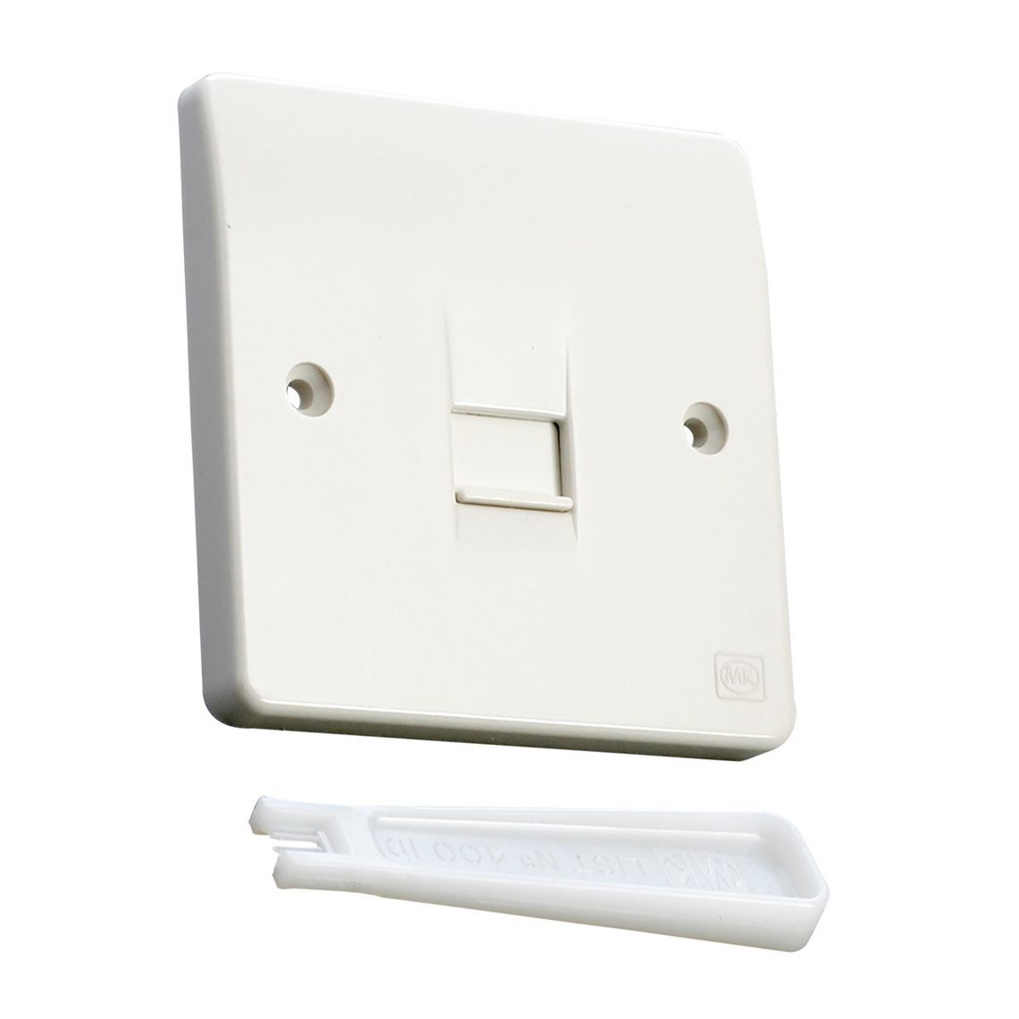 MK White 1 gang Telephone socket