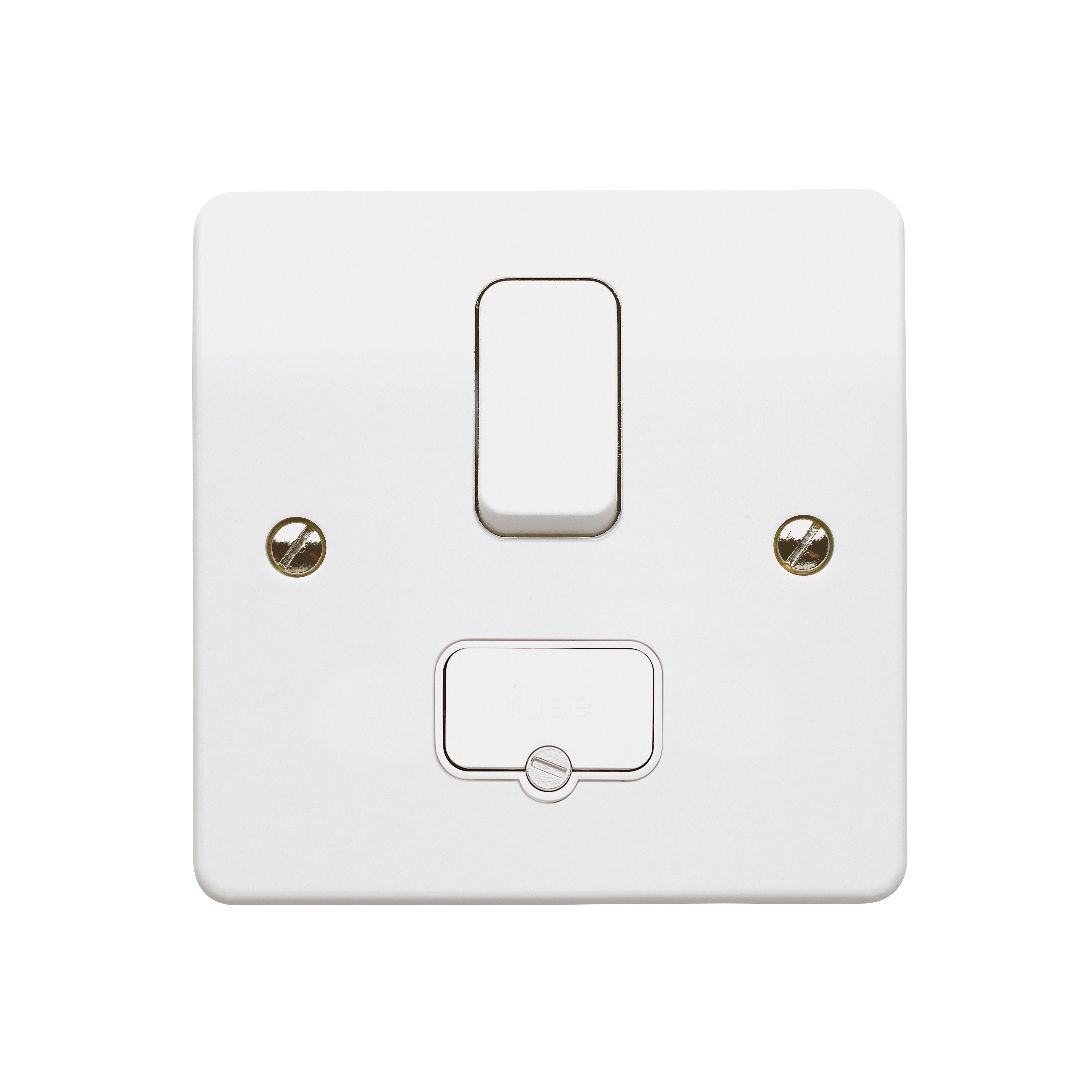 MK White 13A Raised profile Screwed Switched Fused connection unit