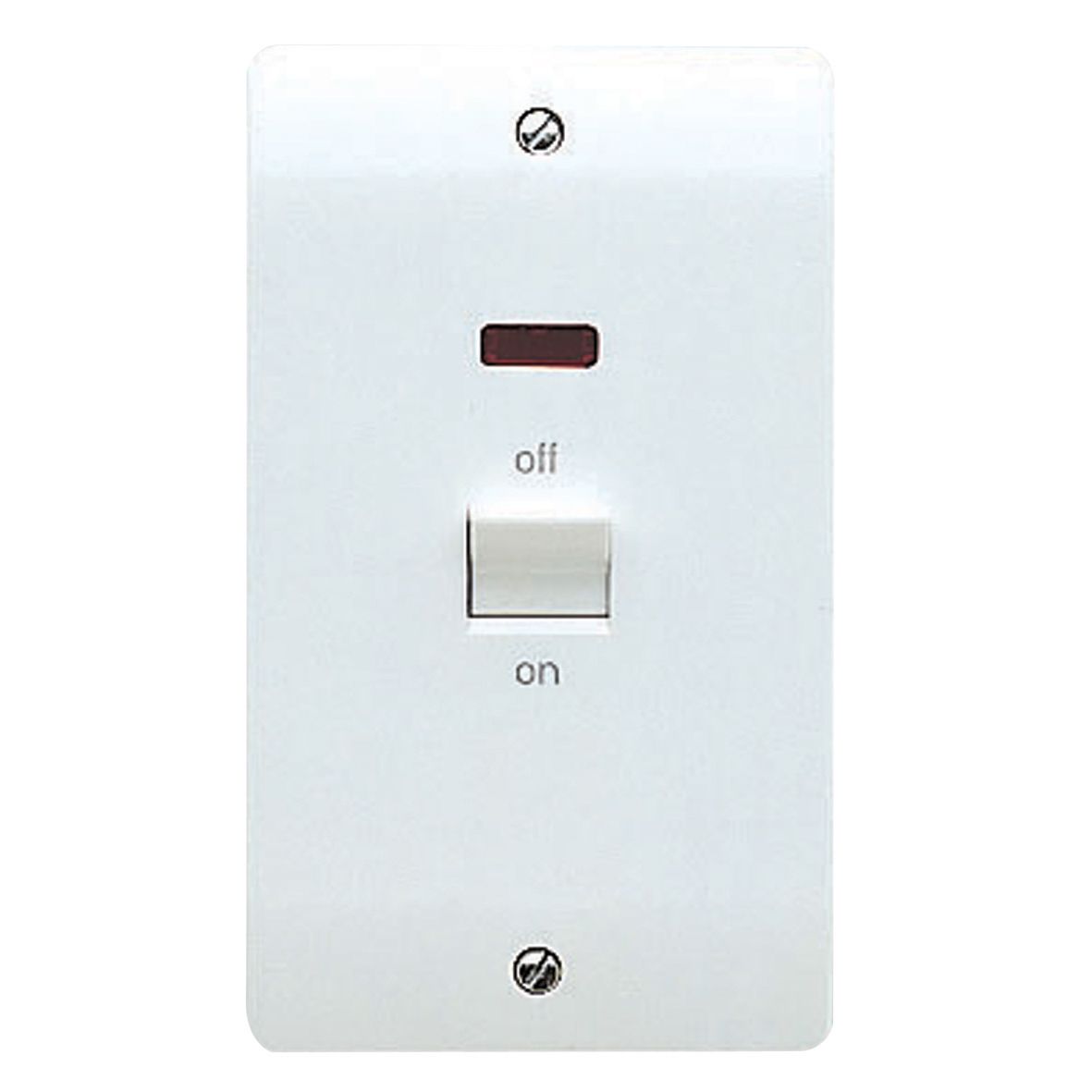MK White 45A 1 gang Raised slim Cooker Switch | DIY at B&Q