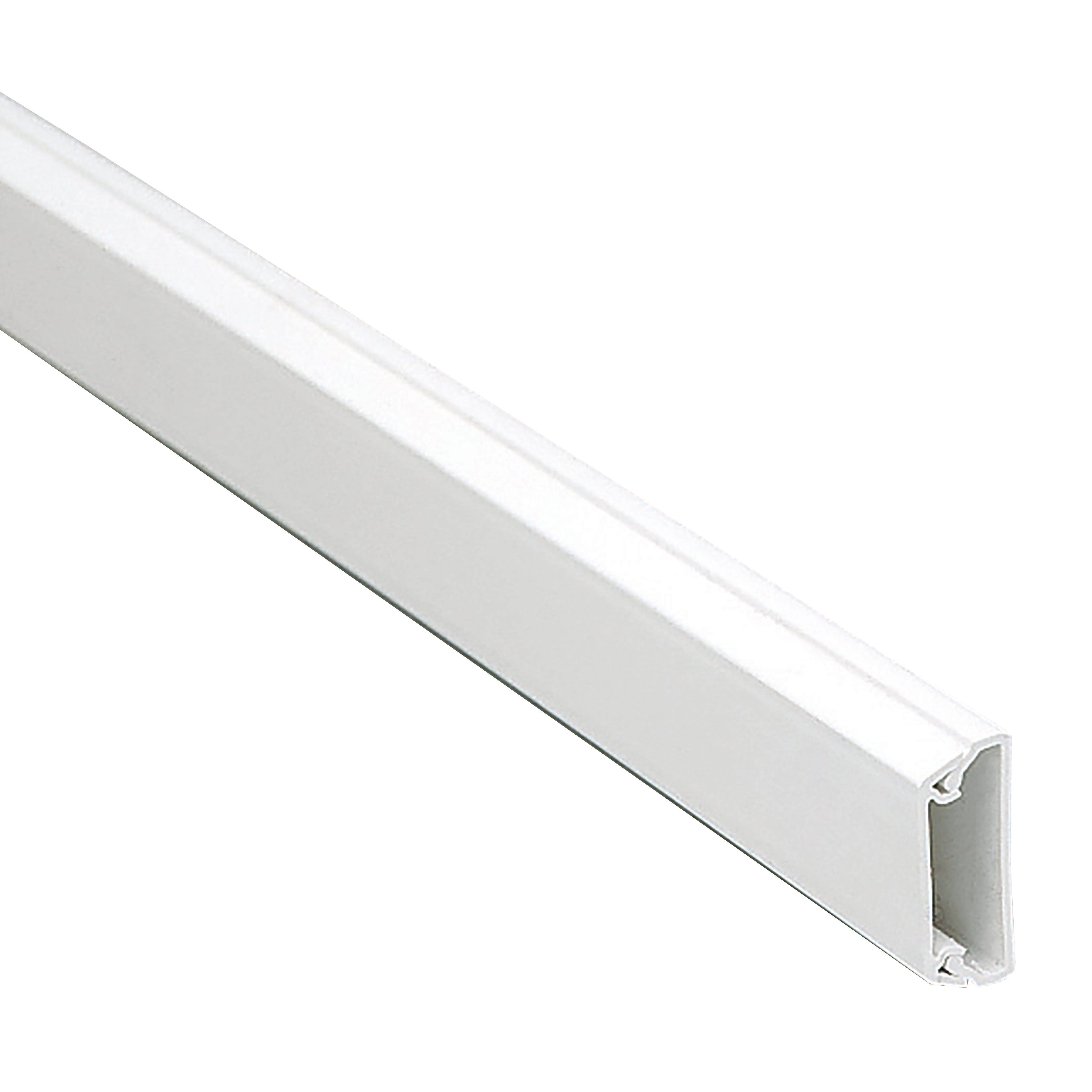 MK White Square Mini trunking (H) 16mm x (W) 25mm