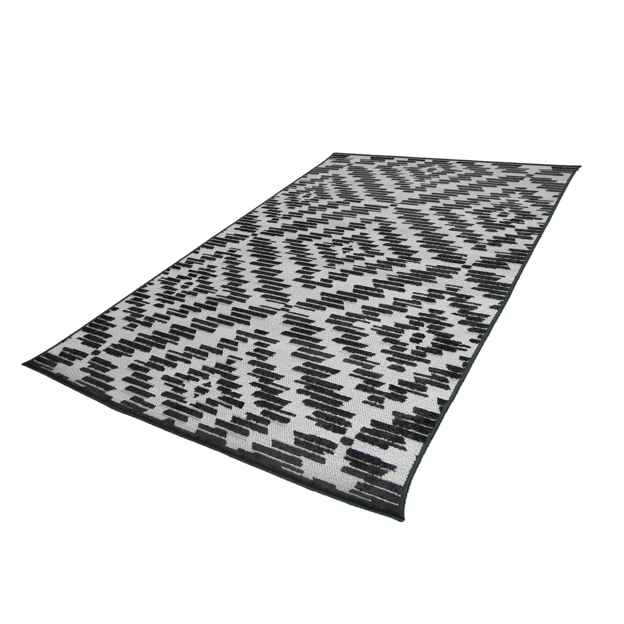 Monaco Black & White Geometric Large Indoor & outdoor Rug, (L)235cm x ...