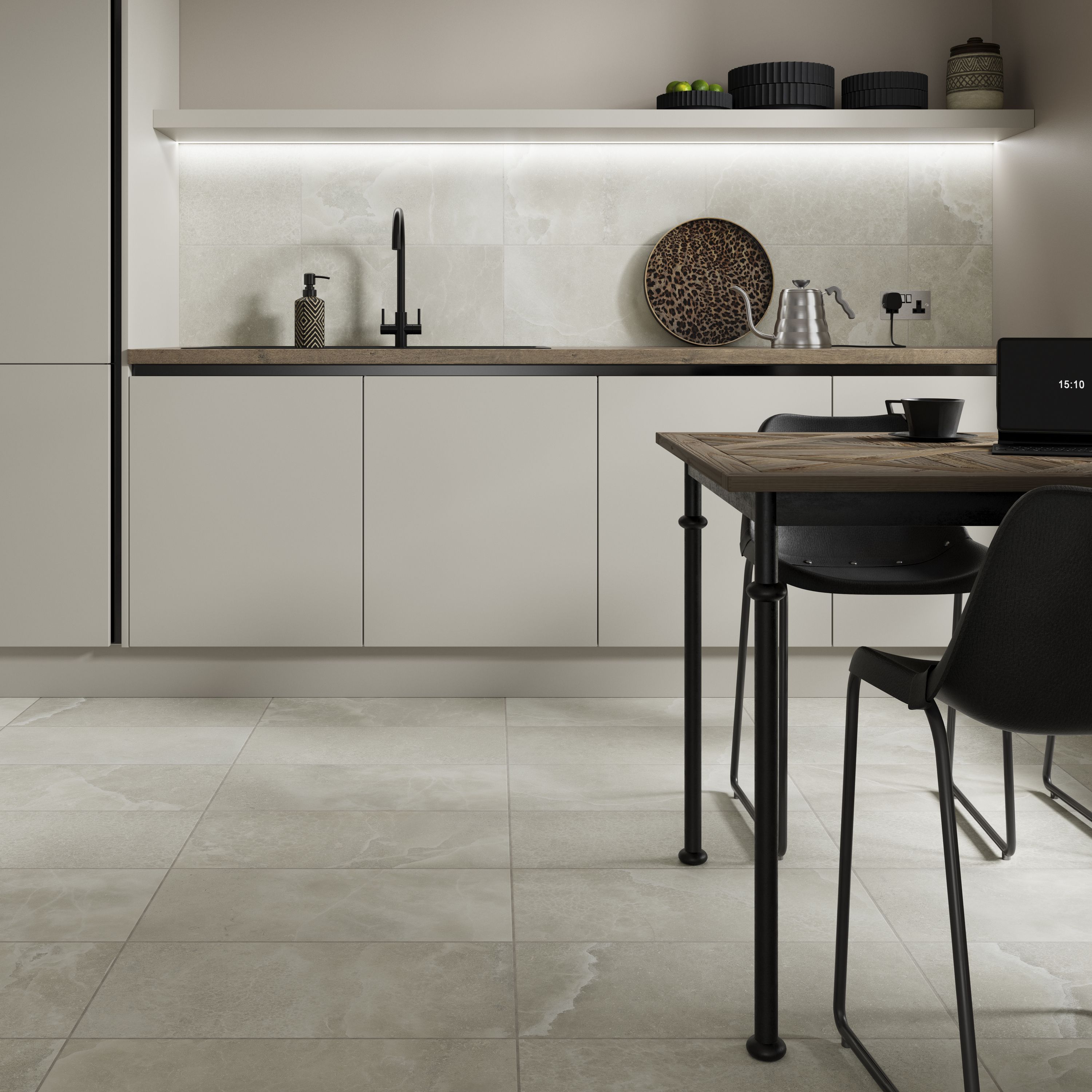 Moonstone Sand Matt Stone effect Textured Porcelain Indoor Wall & floor ...