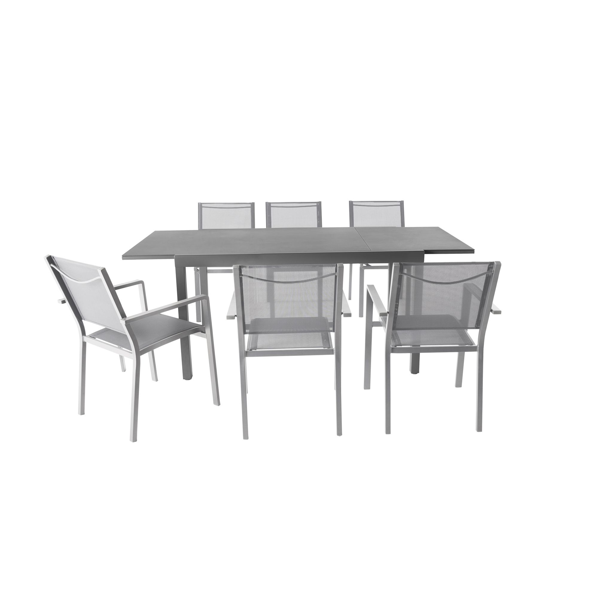 Moorea Steel grey Metal 6 seater Dining set