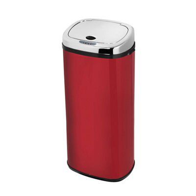 Morphy Richards Red Metal Square sensor Bin - 50L