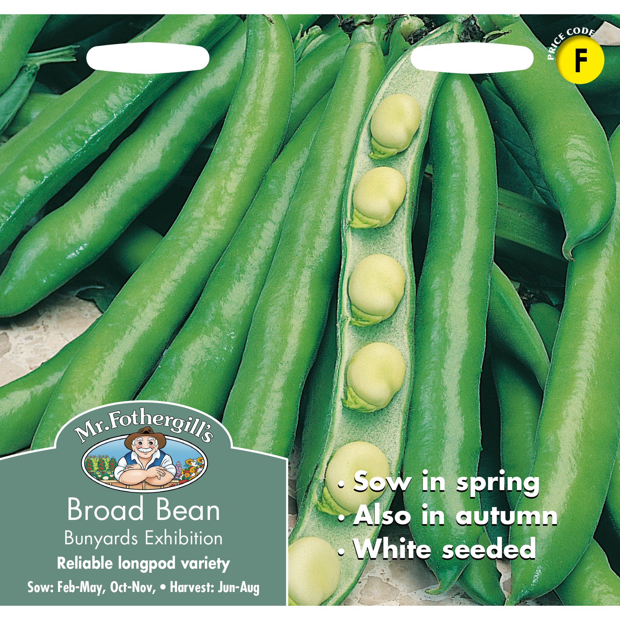 Mr Fothergills Broad bean 'Bunyards Exhibition' Vegetable Seeds