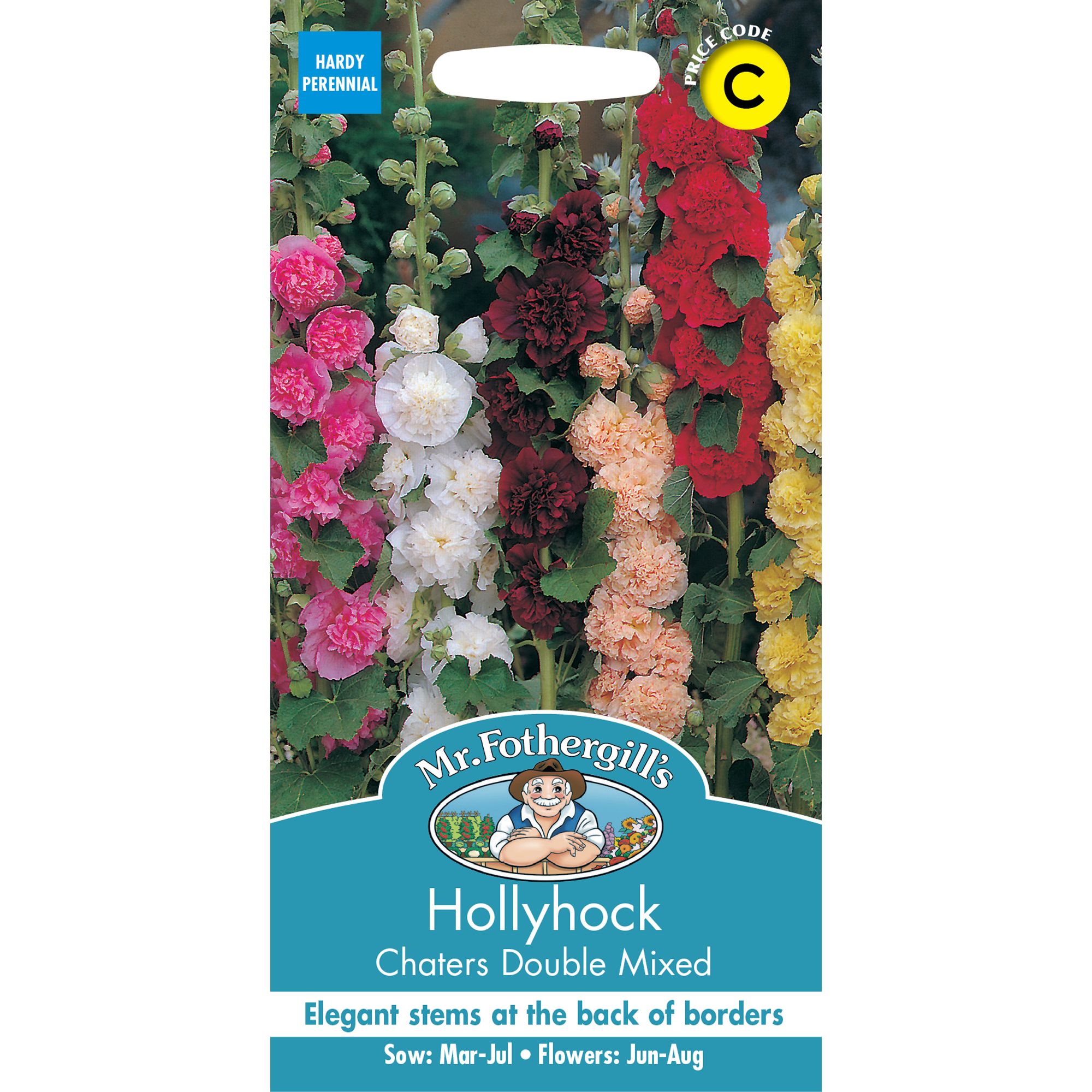 Mr Fothergills Chaters Double Mixed Hollyhock Flower Seeds