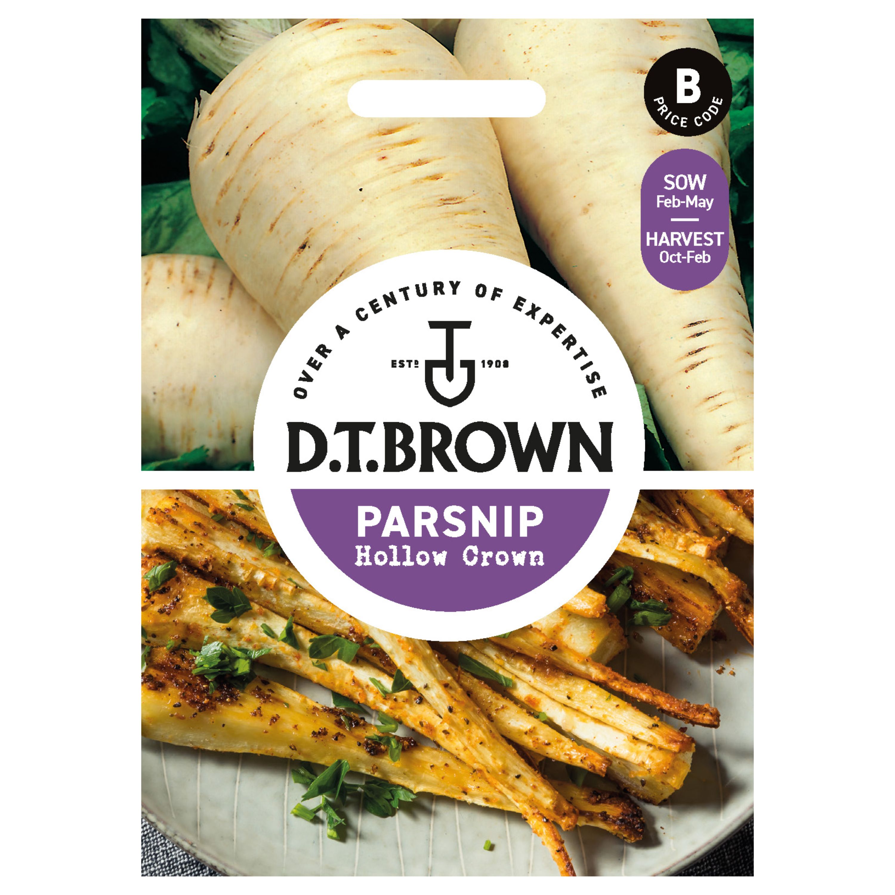 Mr Fothergills DT Brown Parsnip 'Hollow Crown' Vegetable Seeds