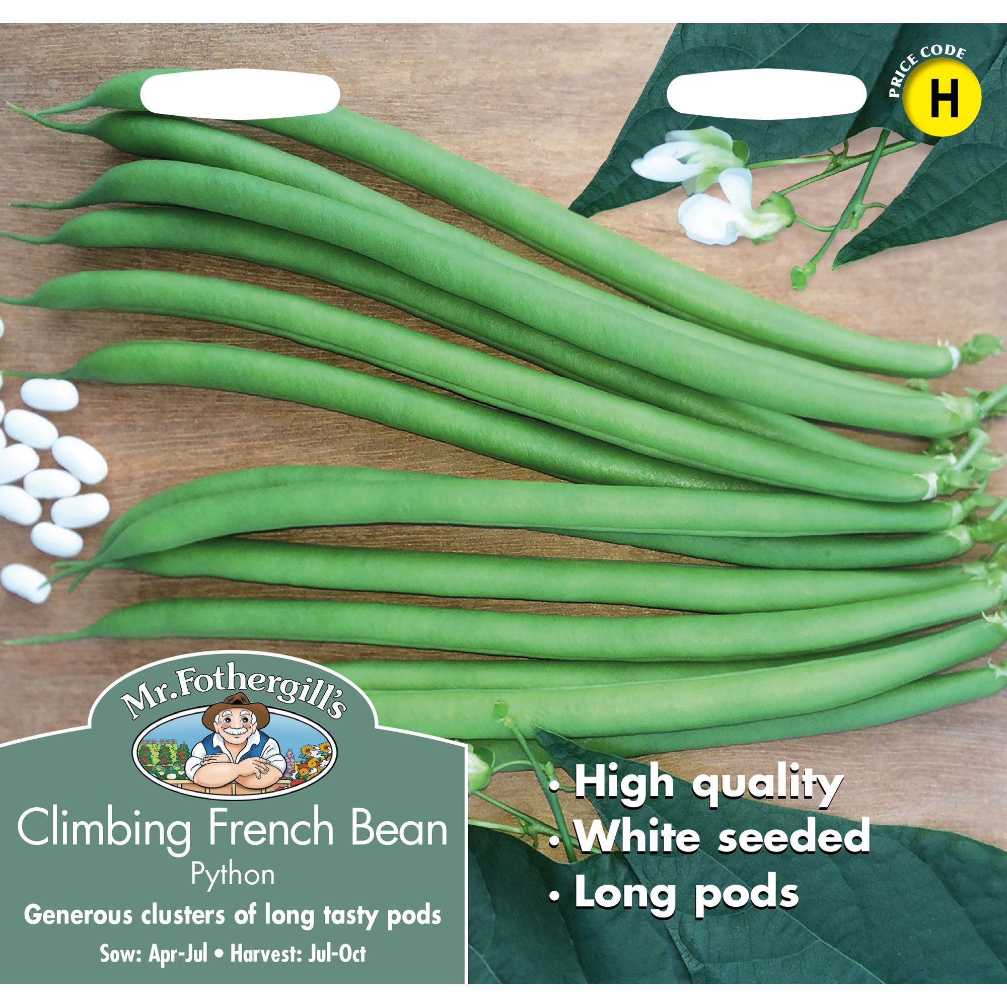 Mr Fothergills French bean 'Python' Vegetable Seeds