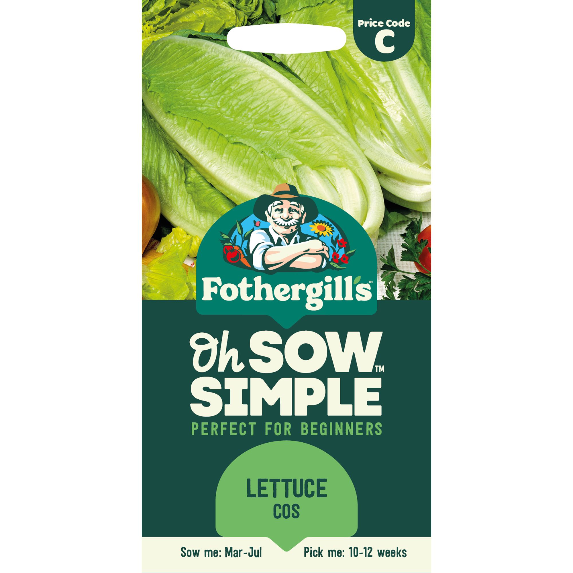 Mr Fothergills Oh Sow Simple Lettuce 'Romaine Ballon' Vegetable Seeds