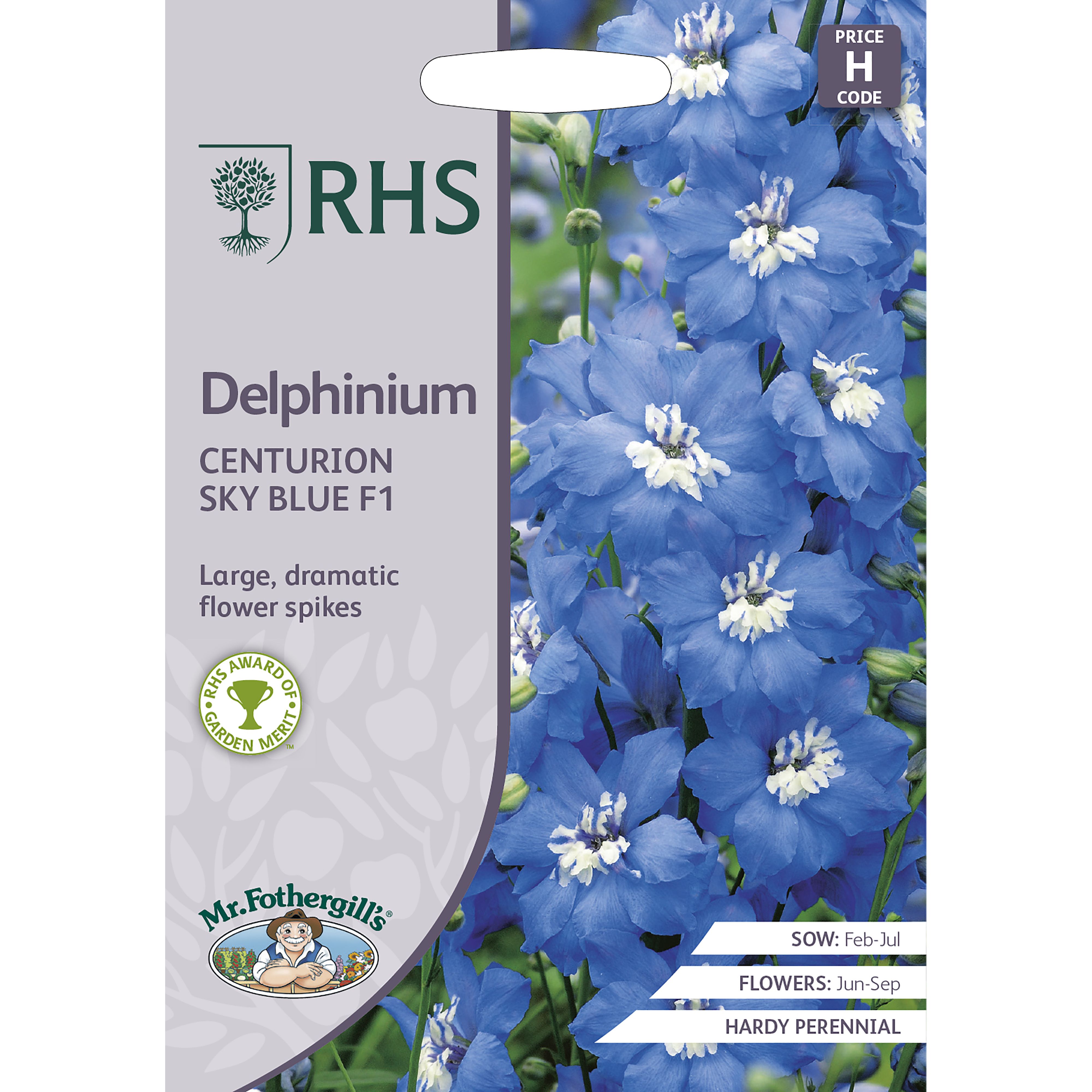 Mr Fothergills RHS Centurion Sky Blue F1 Delphinium Seed