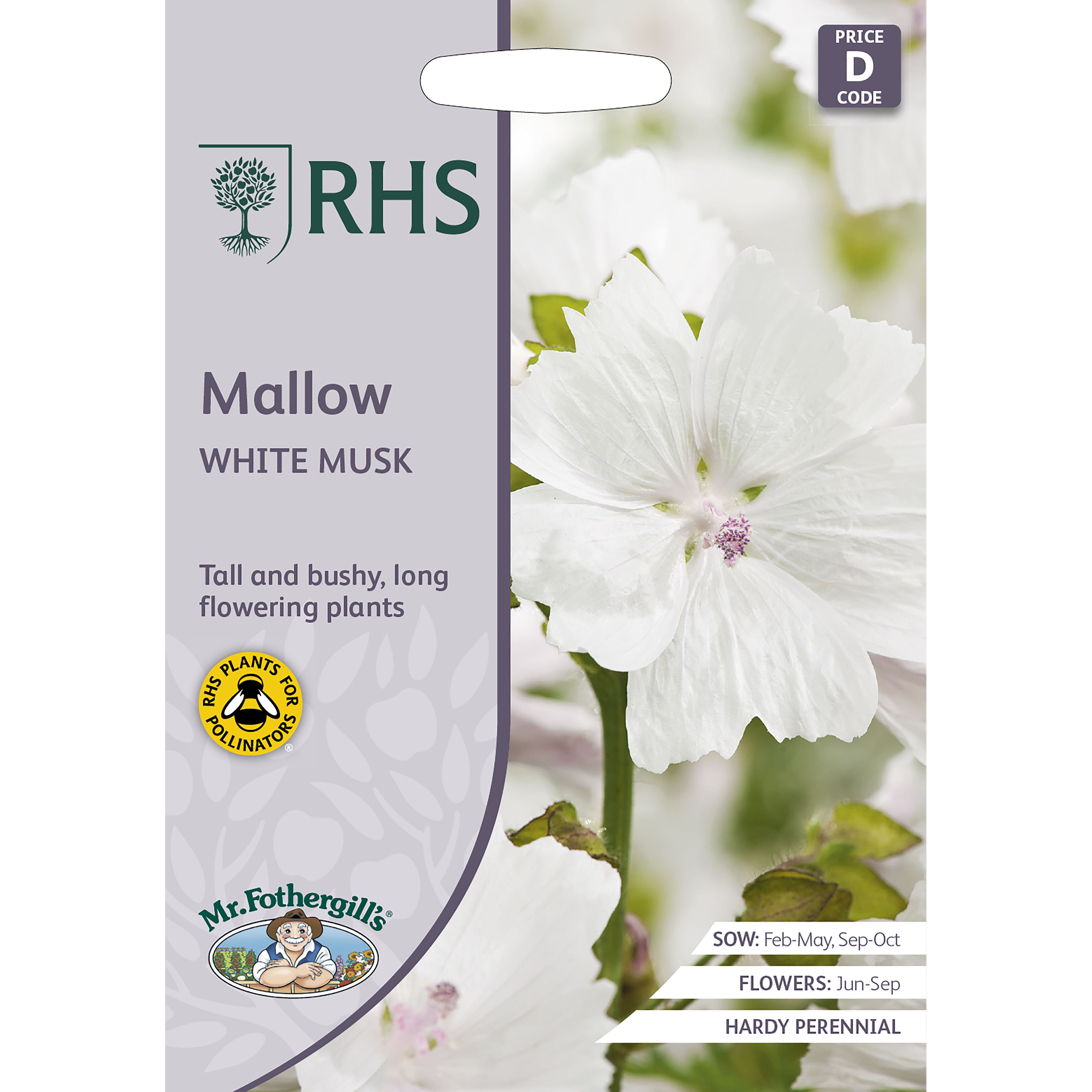 Mr Fothergills RHS White Musk Mallow Seed | DIY at B&Q