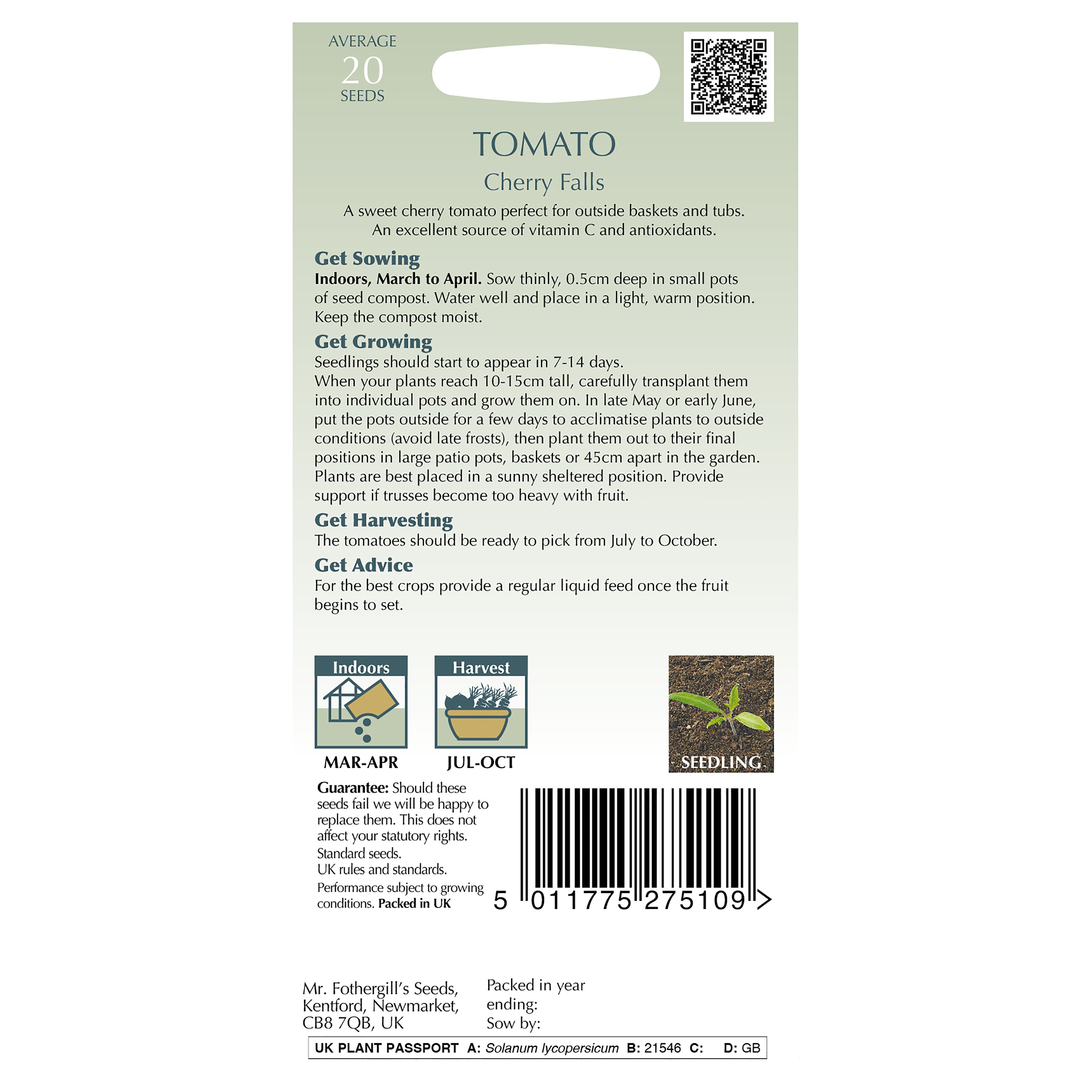 Mr FothergillsDavid Domoney Bush cherry Tomato Seeds