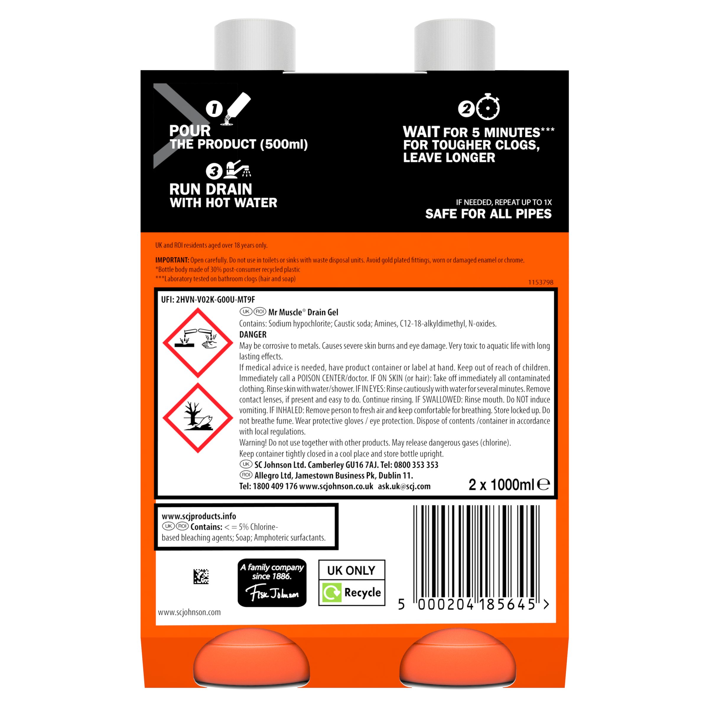 Mr Muscle Power Gel Sink & drain unblocker, 2L