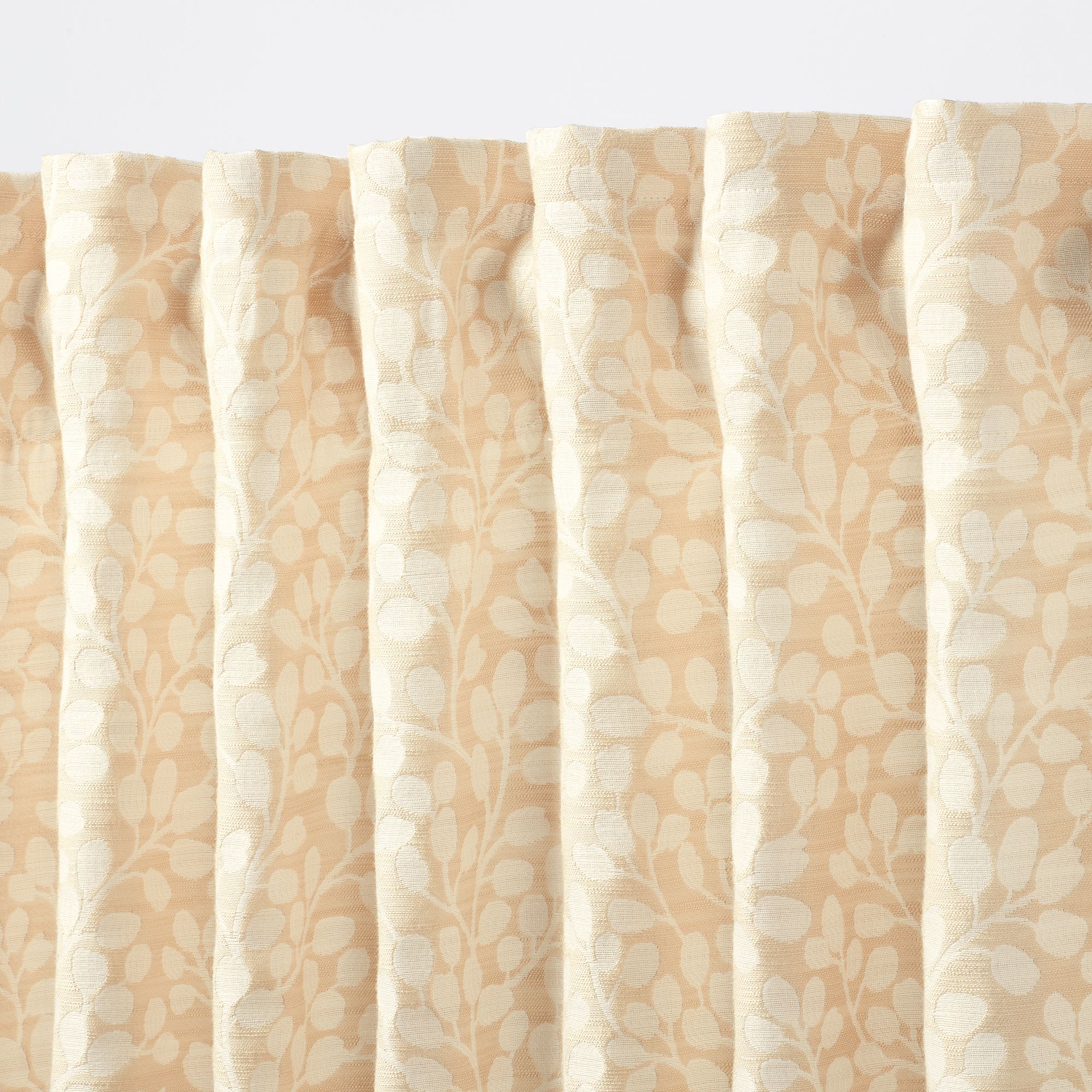 Mulgrave Beige Floral Unlined Pencil pleat Curtain (W)117cm (L)137cm ...