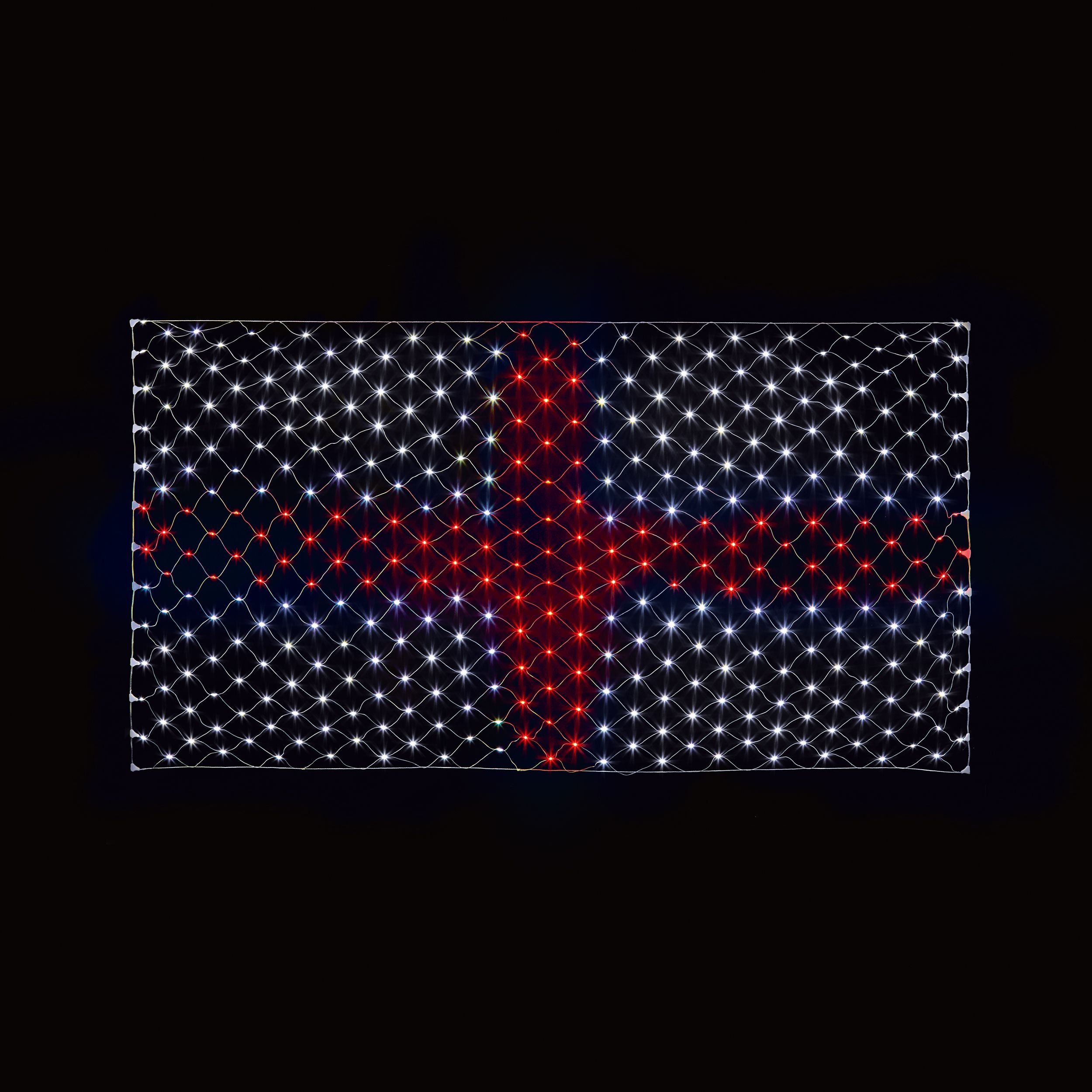 Multicolour England Flag LED Net light Clear cable