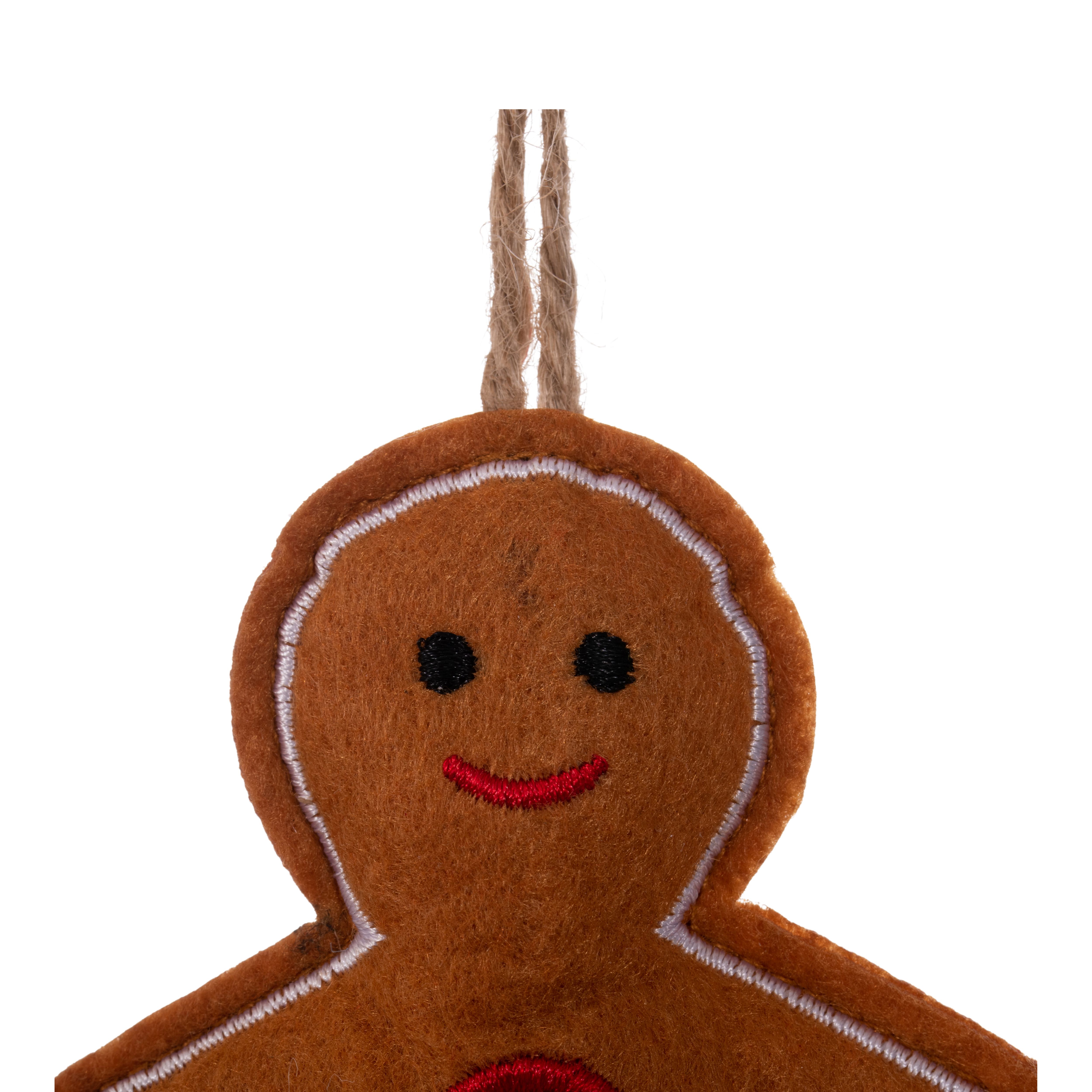 Multicolour Gingerbread man Felt Hanging decoration