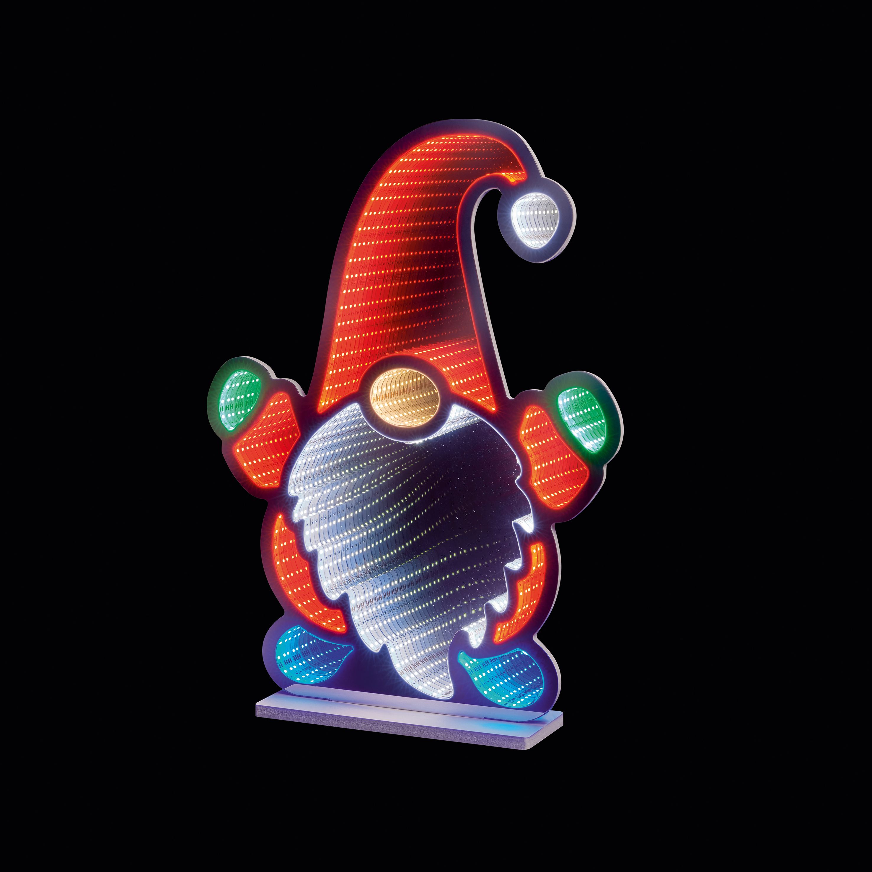 Multicolour LED Christmas gnome Infinity light (H) 600mm