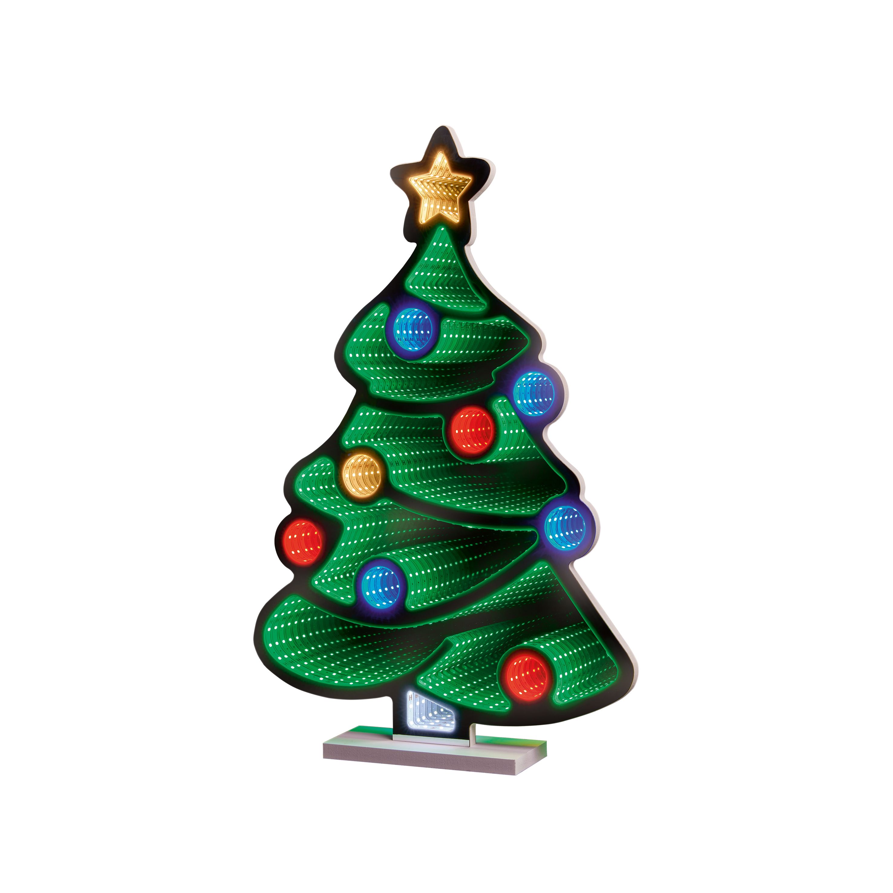 Multicolour LED Christmas Tree Freestanding Infinity light (H) 600mm