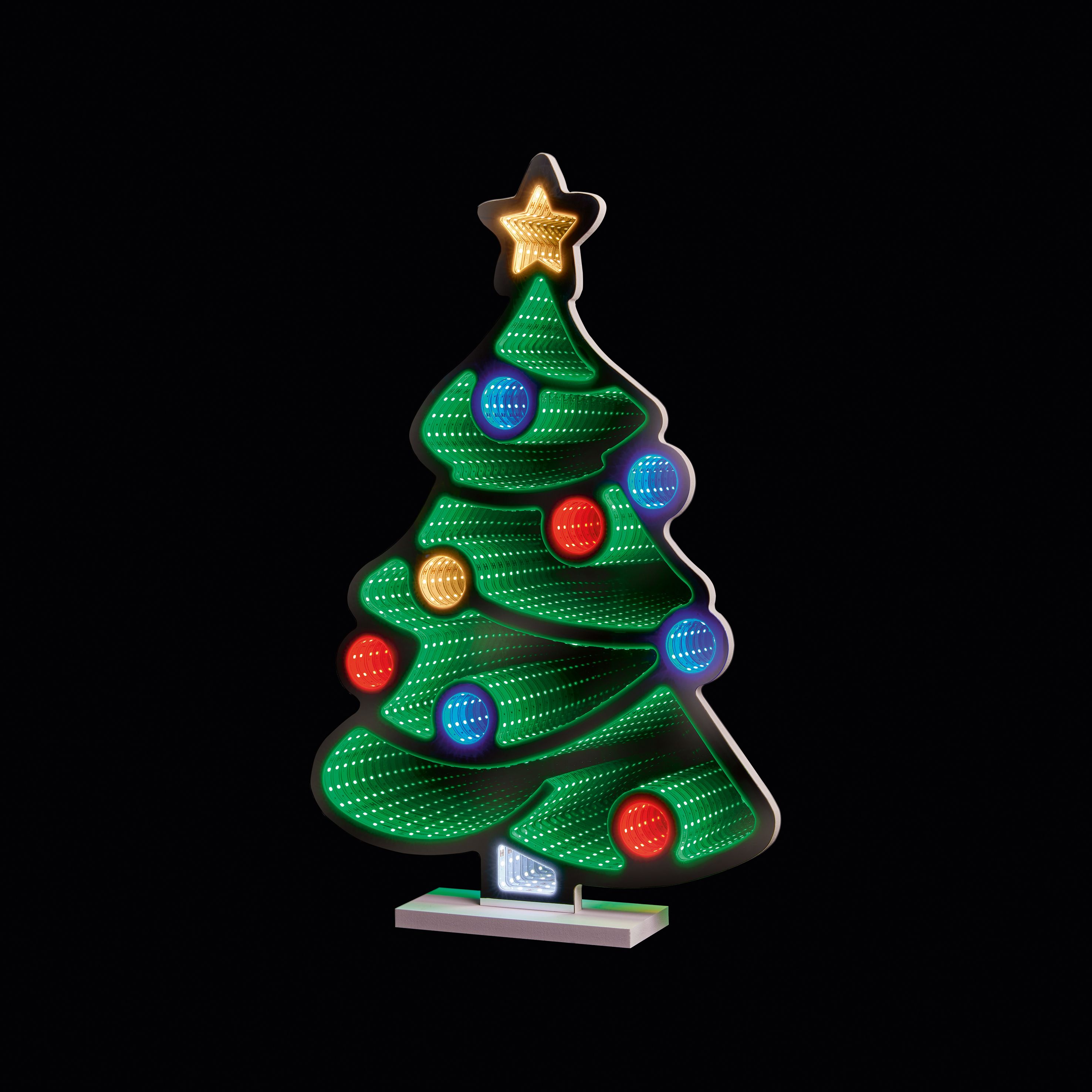 Multicolour LED Christmas Tree Freestanding Infinity light (H) 600mm