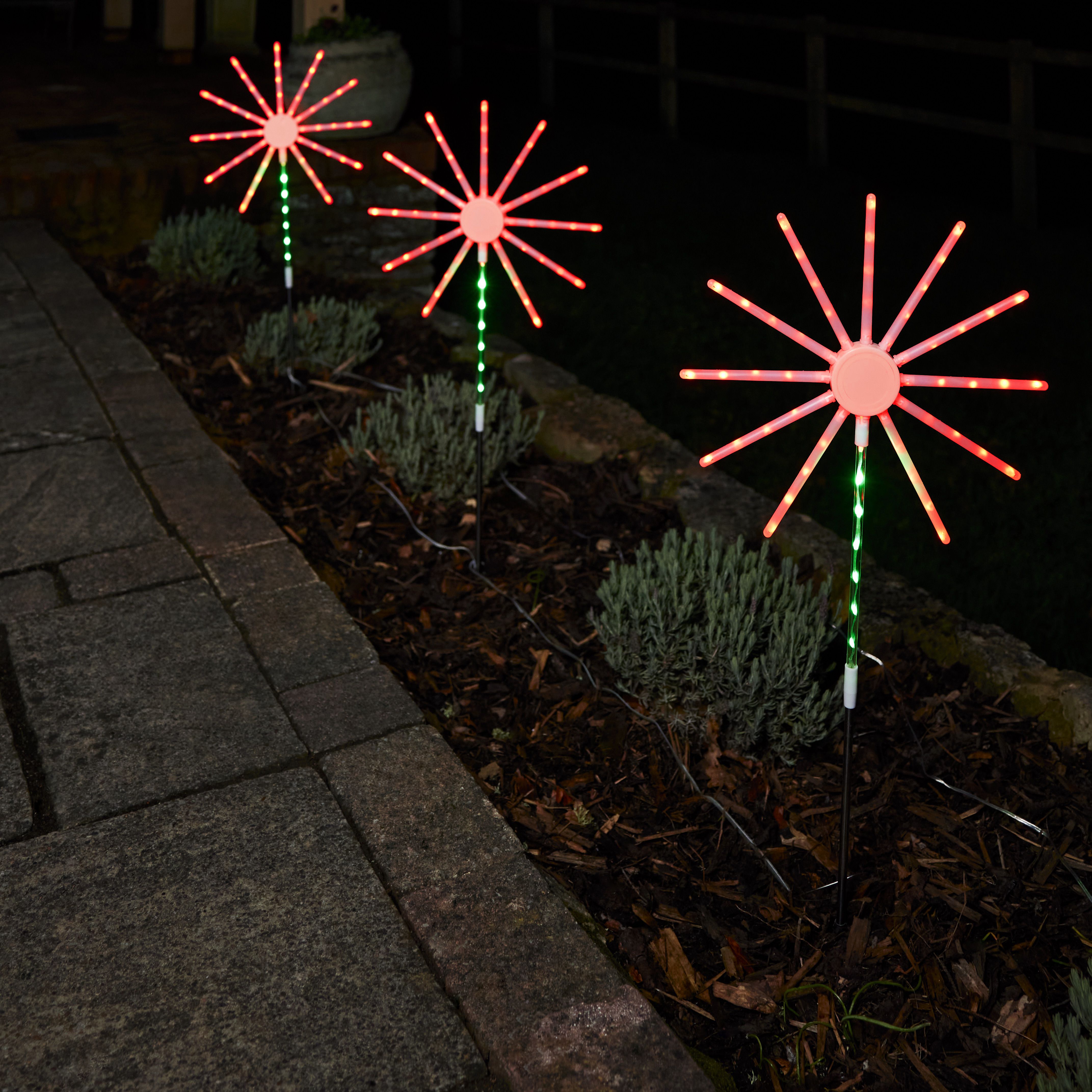 Multicolour LED Firework Freestanding Path light (H) 860mm
