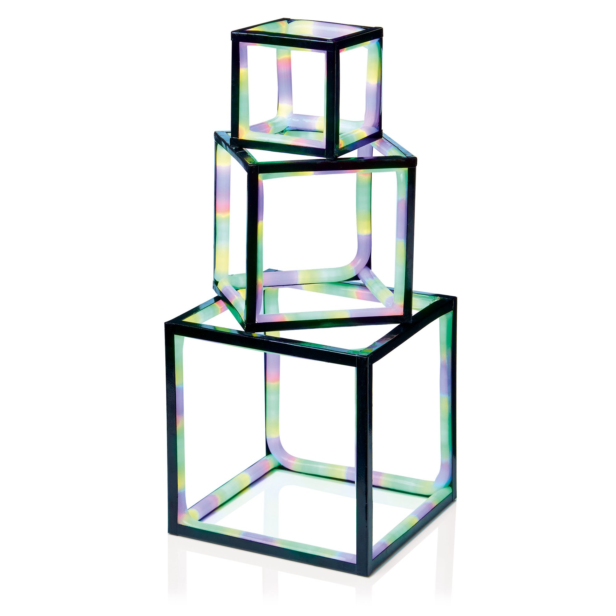 Multicolour LED Multicolour Freestanding cubes Silhouette (H) 200mm ...