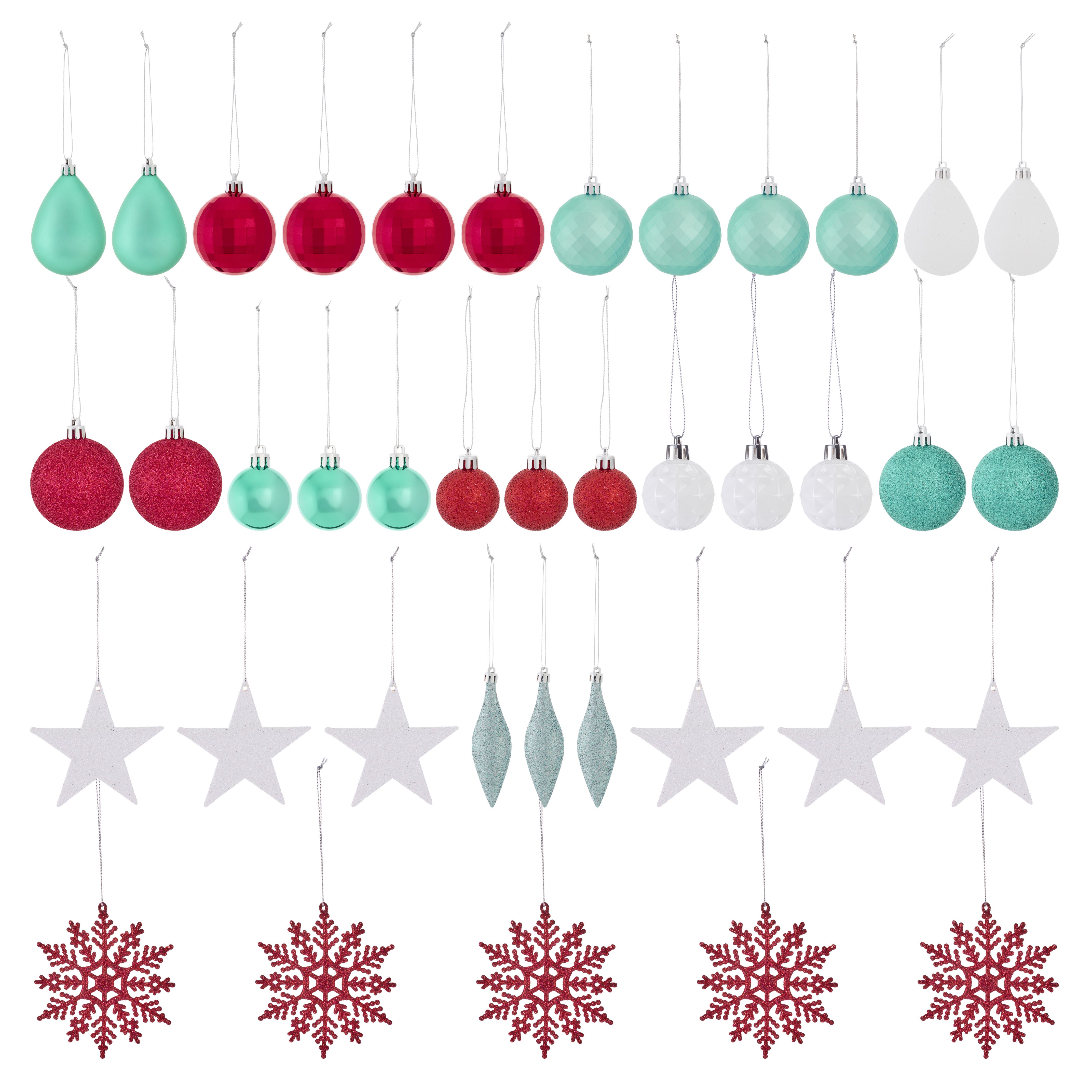 Multicolour Plastic Hanging decoration set, Pack of 40 | DIY at B&Q