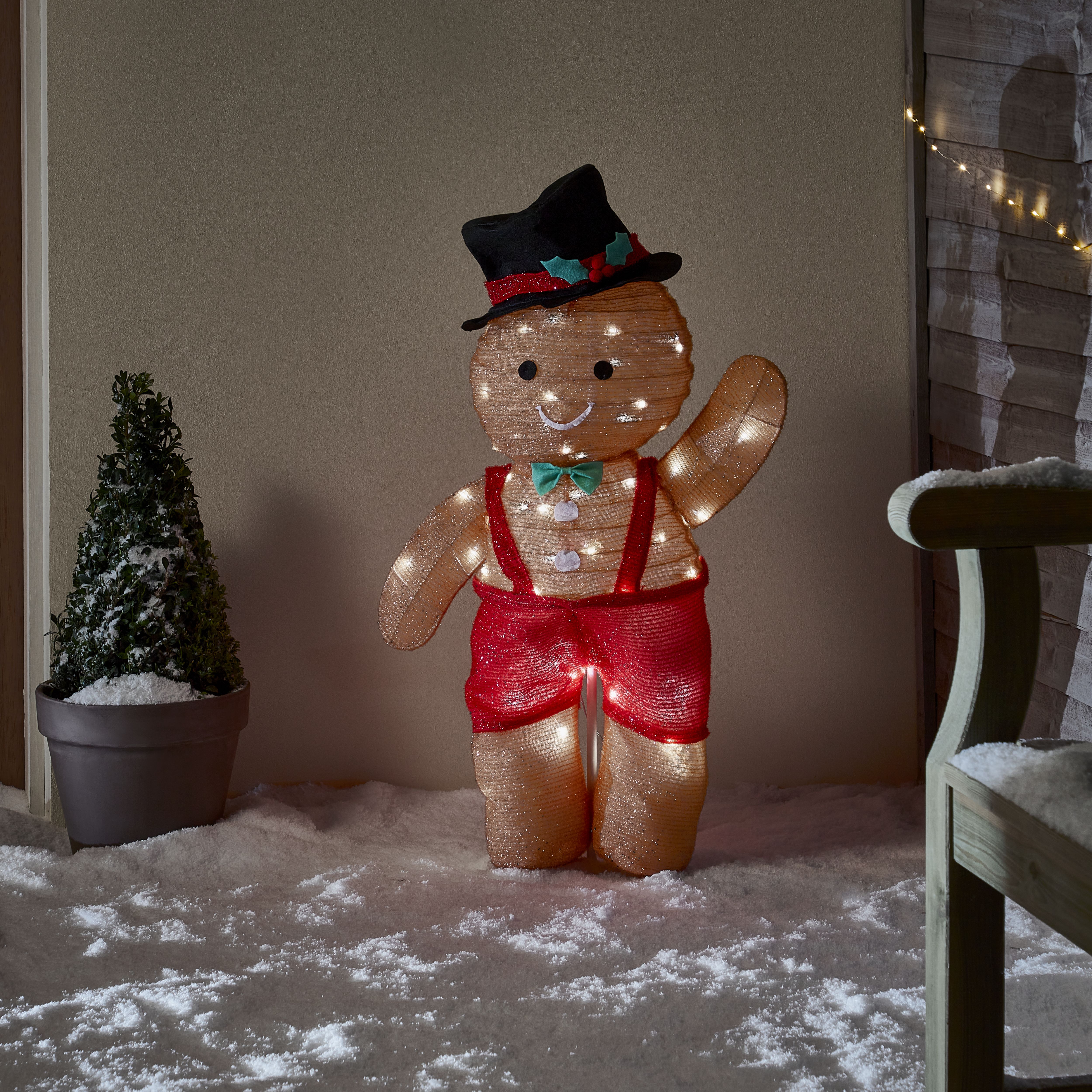 Multicolour Pop up Gingerbread man LED Electrical christmas decoration ...