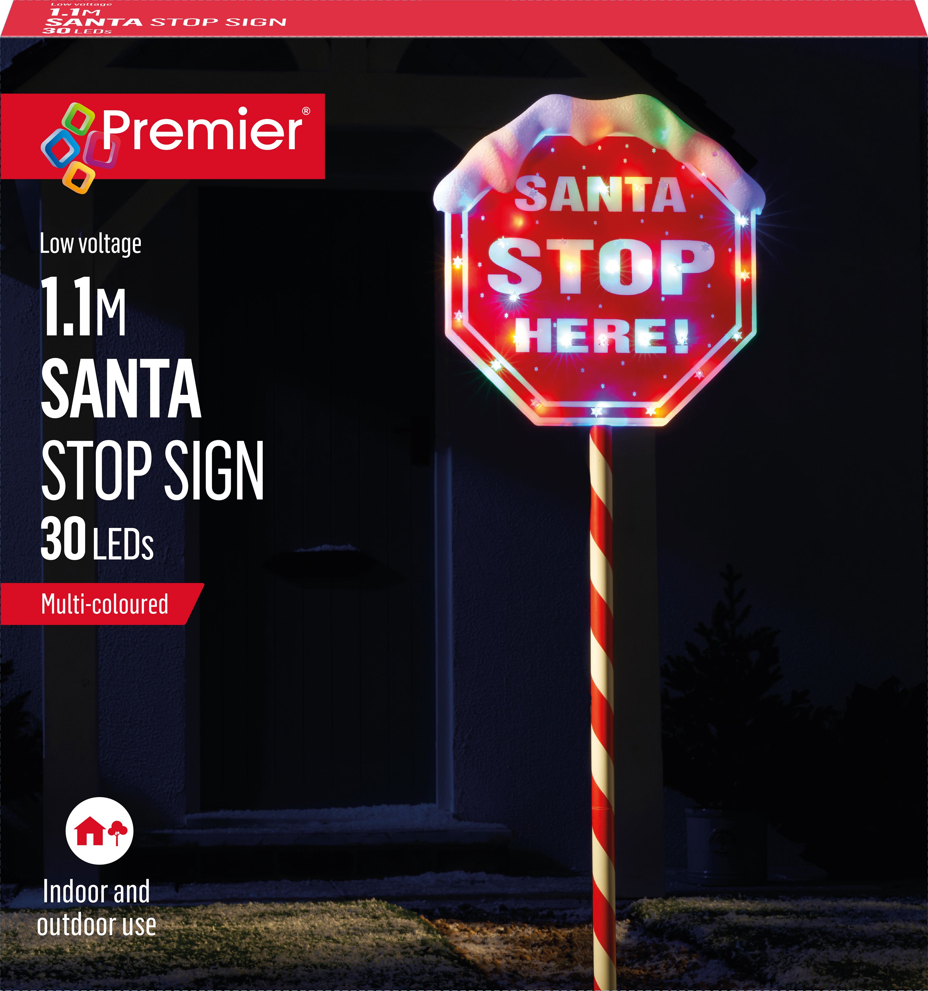 Multicolour Santa stop sign Christmas decoration | DIY at B&Q