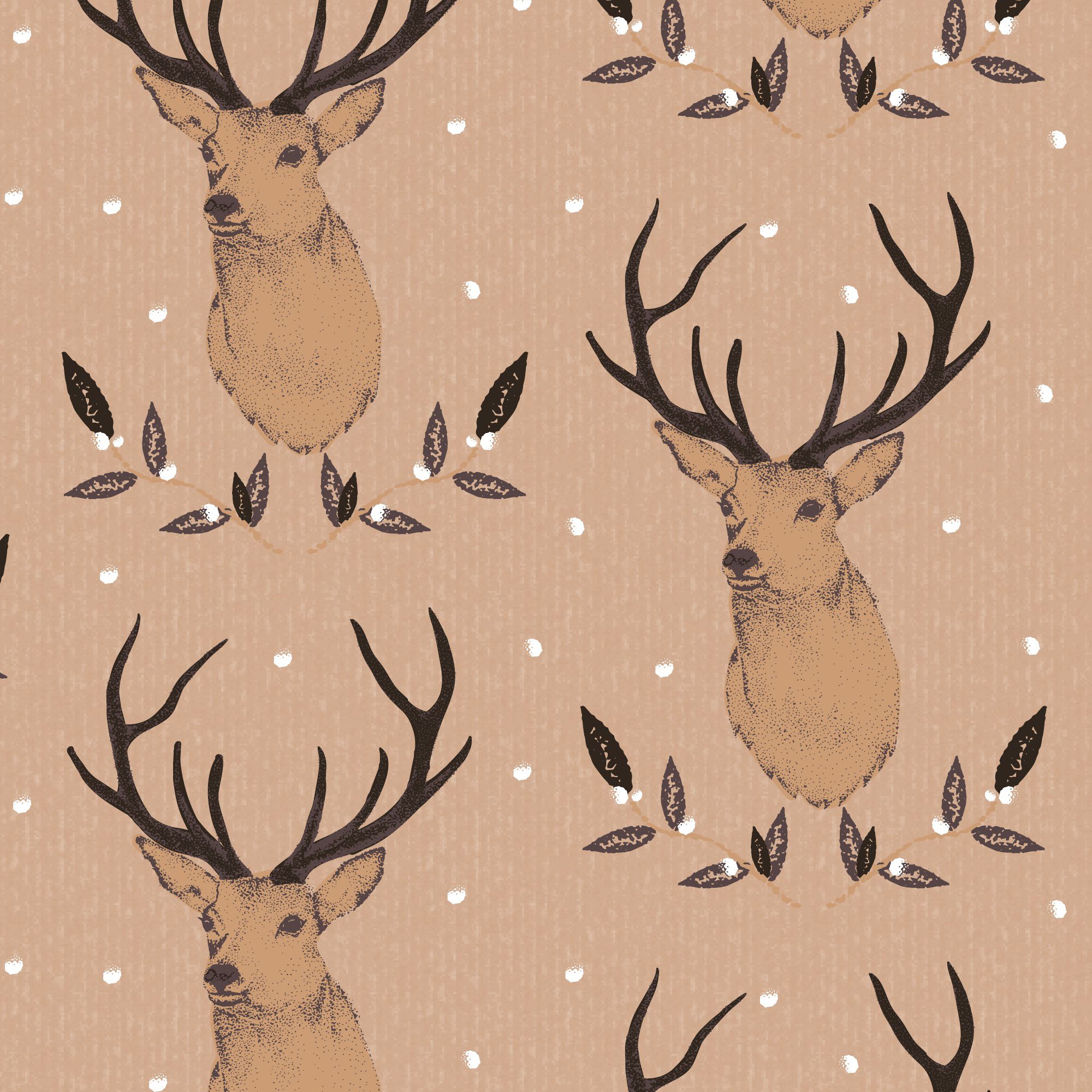 Multicolour Stag Christmas wrapping paper 4m