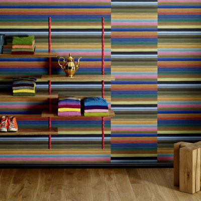 Multicolour Striped Wallpaper | DIY at B&Q