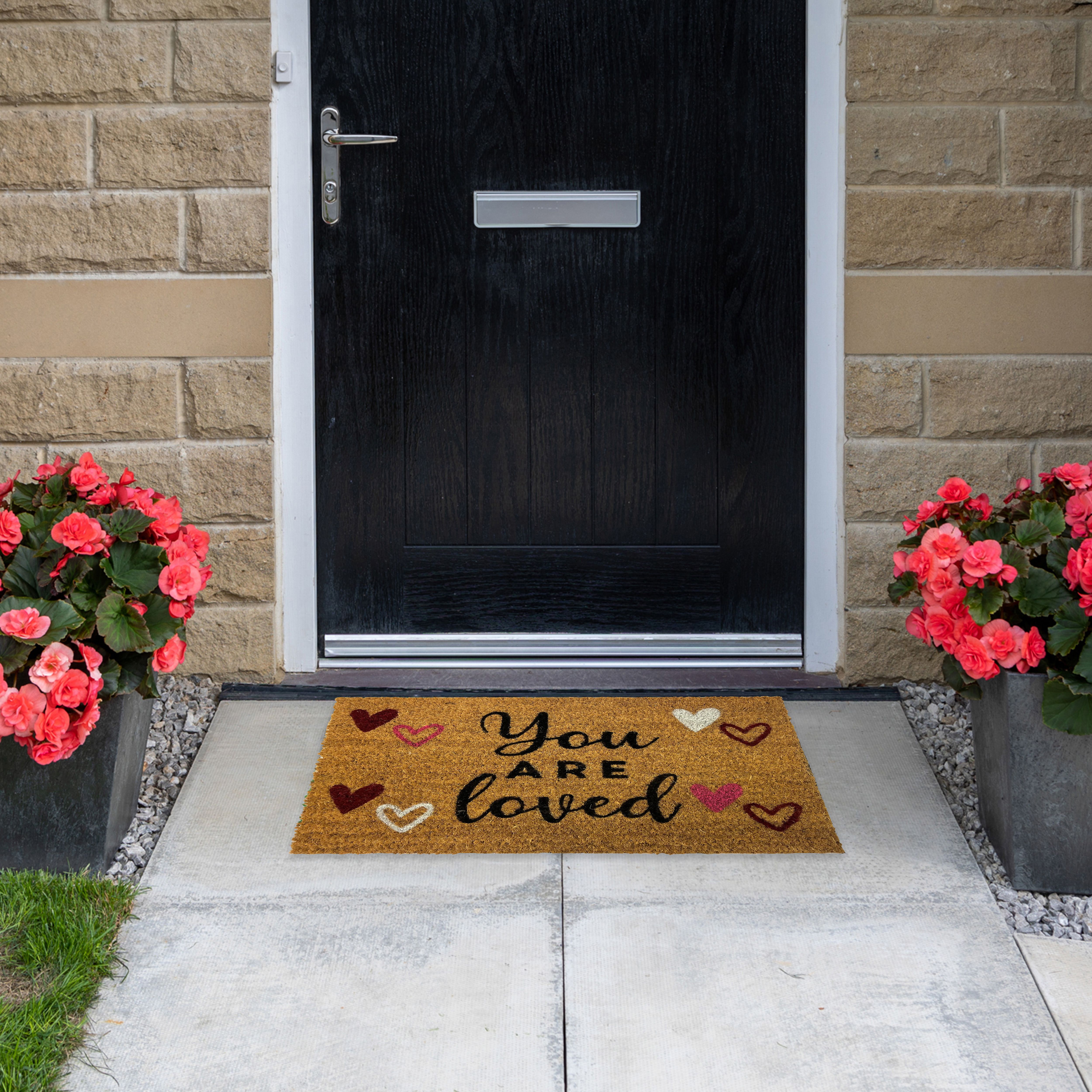 Multicoloured You Are Loved Door mat, 57cm x 40cm