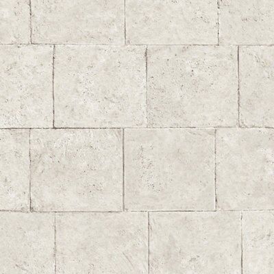Buy Muriva Brick blocks Cream Smooth Wallpaper | DIY at B&Q