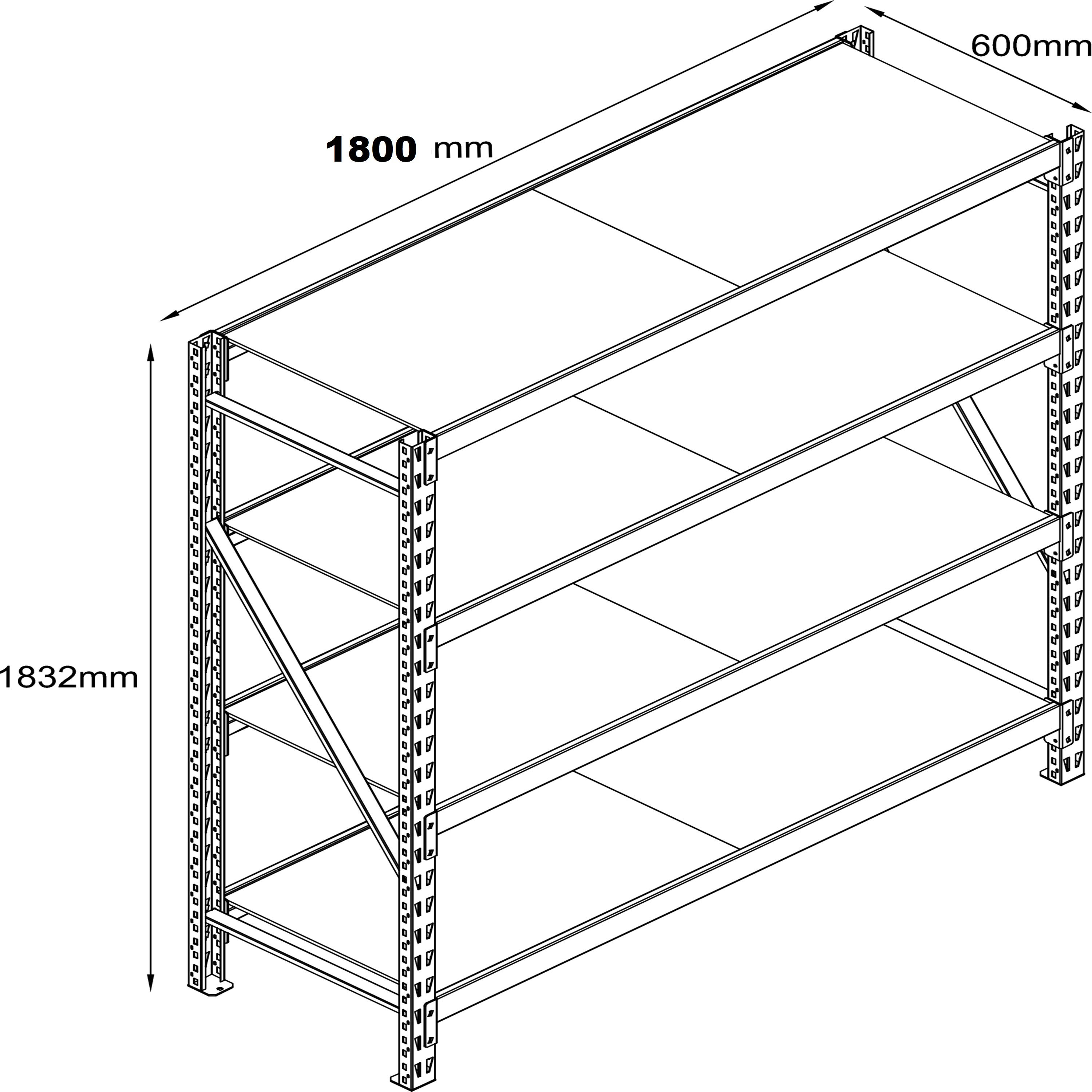 MUSCLE RACK METAL SHELF PACK 1 OF 2