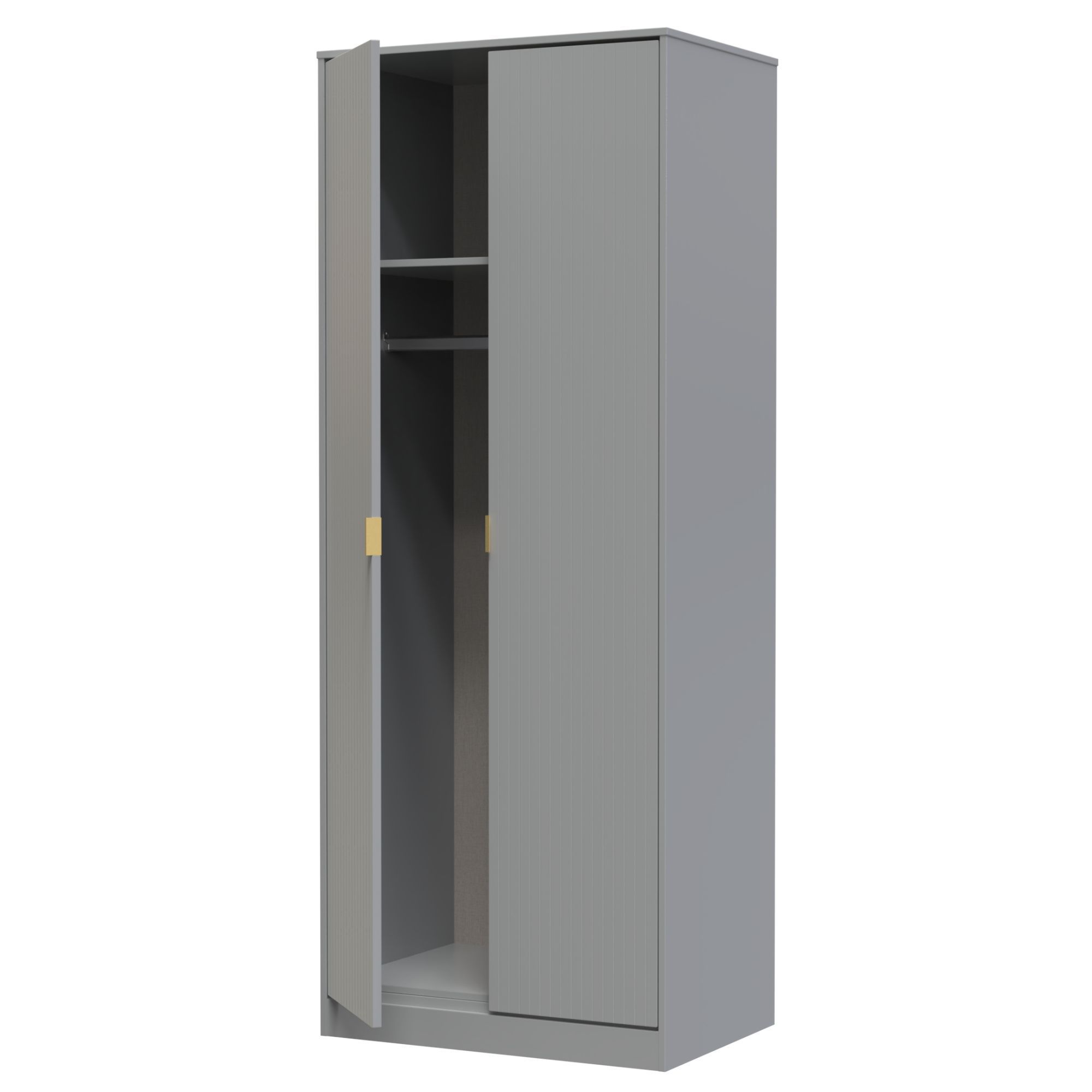 Nashville Ready assembled Contemporary Grey Tall Double Wardrobe (H ...