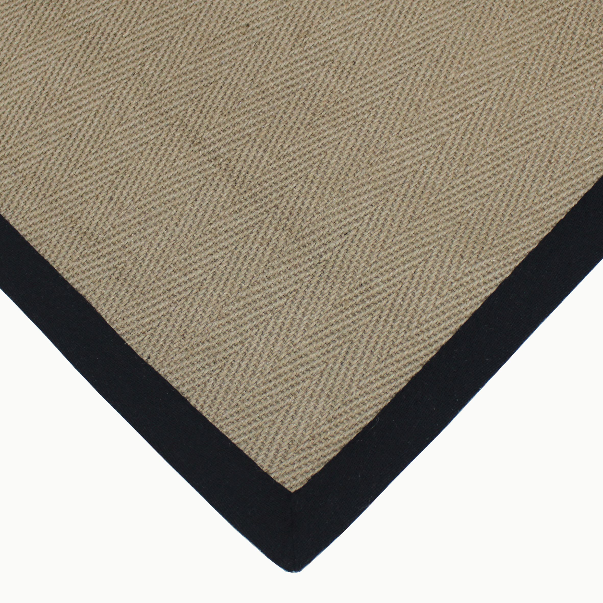 Natural & Black Herringbone Medium Runner, (L)180cm x (W)60cm
